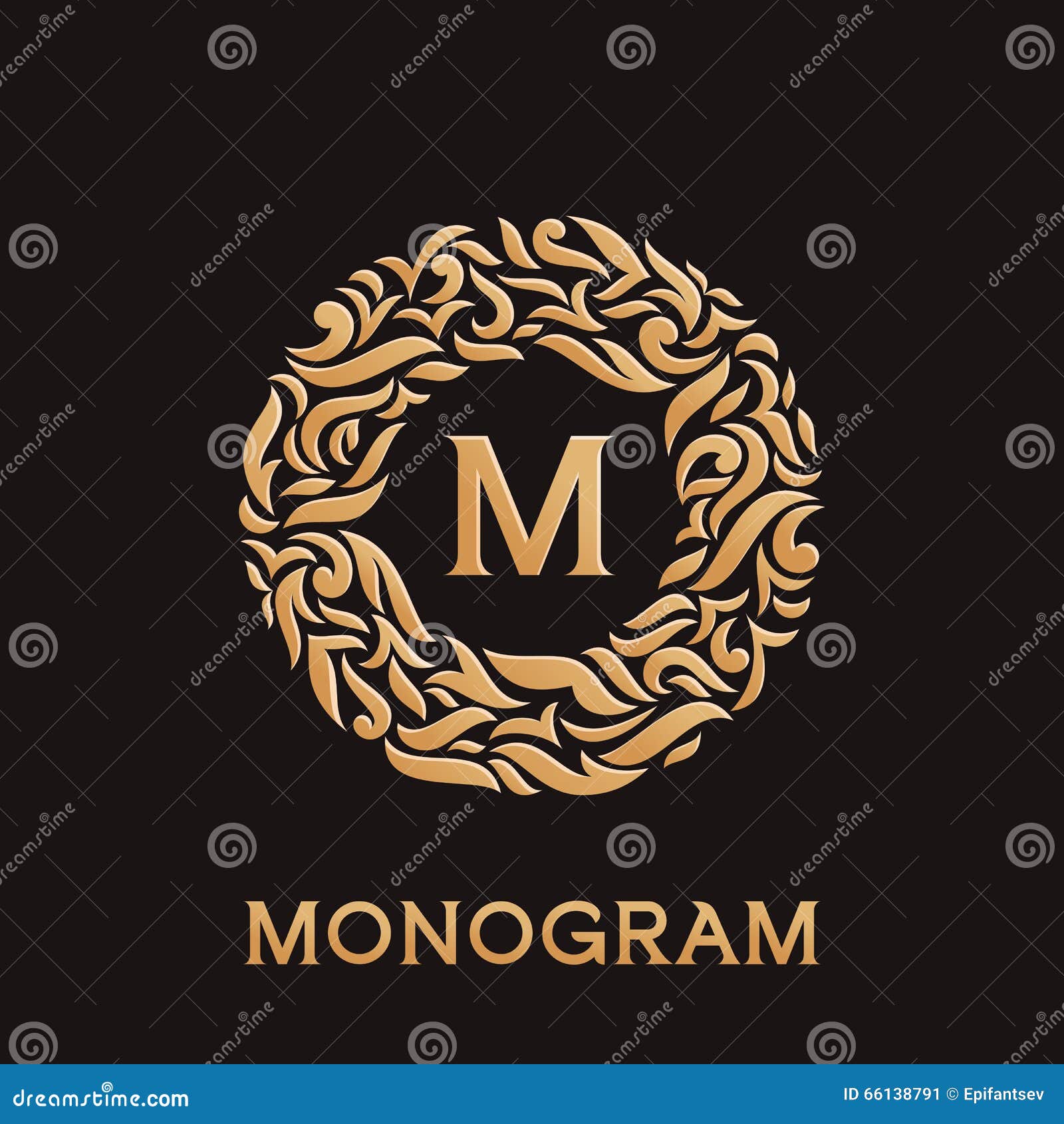 Luxury Monogram Emblem Template. Stock Vector - Illustration of elegant ...