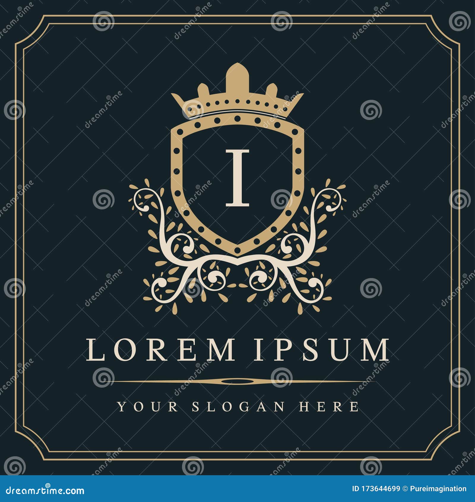 Luxury Monogram Logo Template, Letter I Logo Design Stock Vector ...