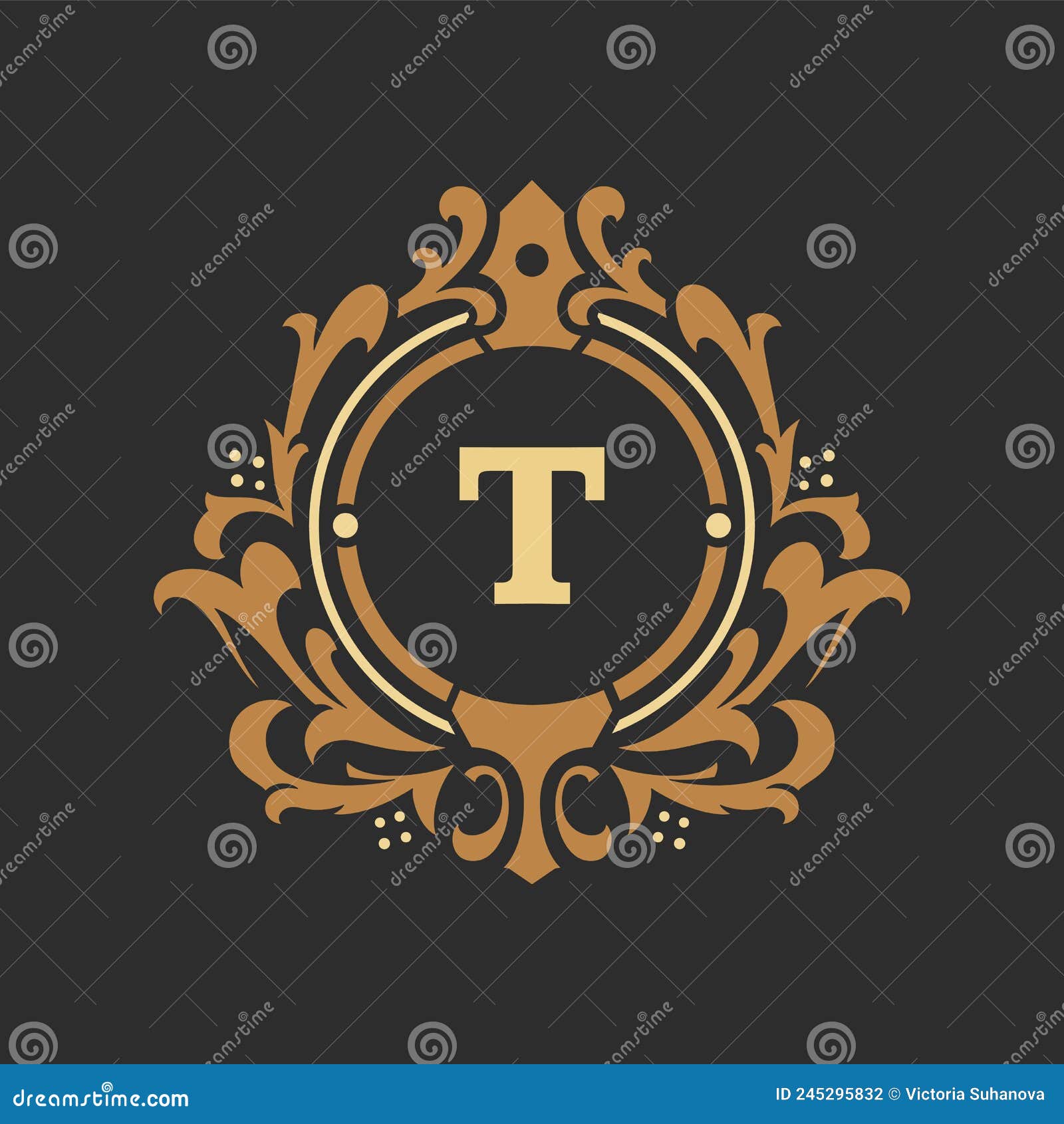Luxury Monogram Logo Template Vector Object for Logotype or Badge ...