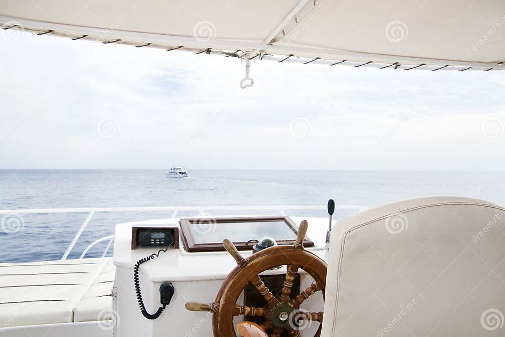 Luxury Motor Boat Deck stock image. Image of nautical - 23041929