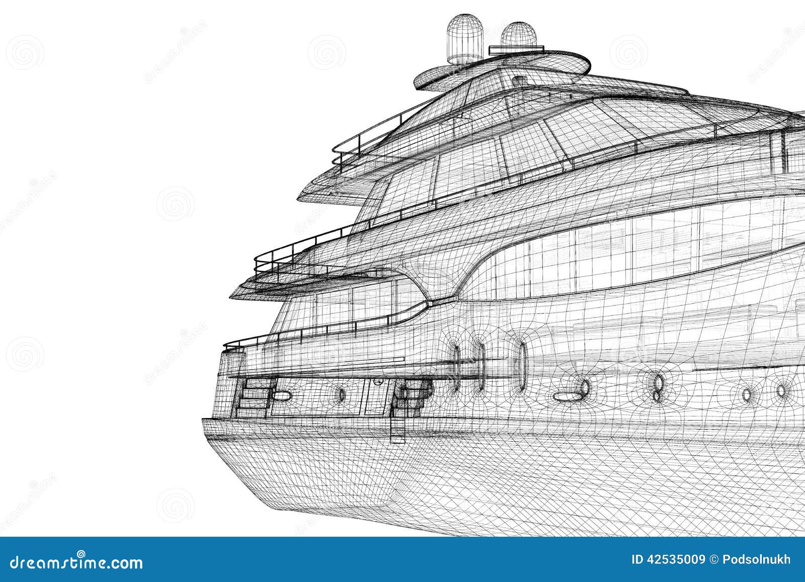 Luxury motor yacht stock illustration. Illustration of cruise - 42535009
