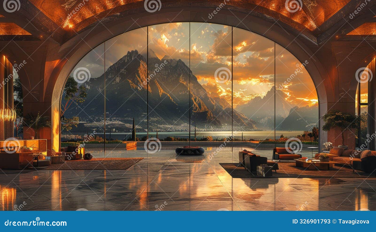 Luxury Mountain Cabin Blueprint Pastel Lavender Sky Architectural ...