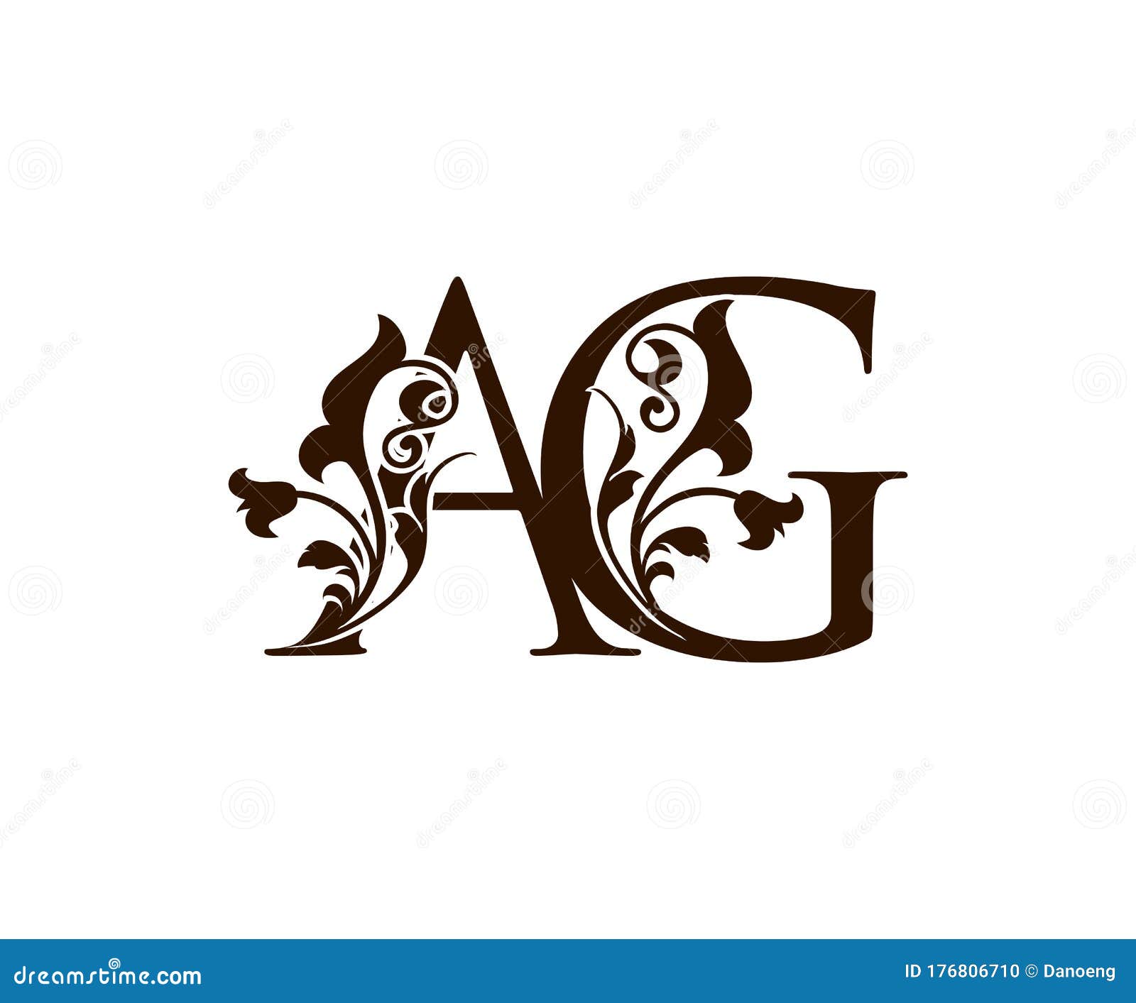 AG Letter Luxury Beauty Flourishes Ornament Monogram Logo Stock Vector ...