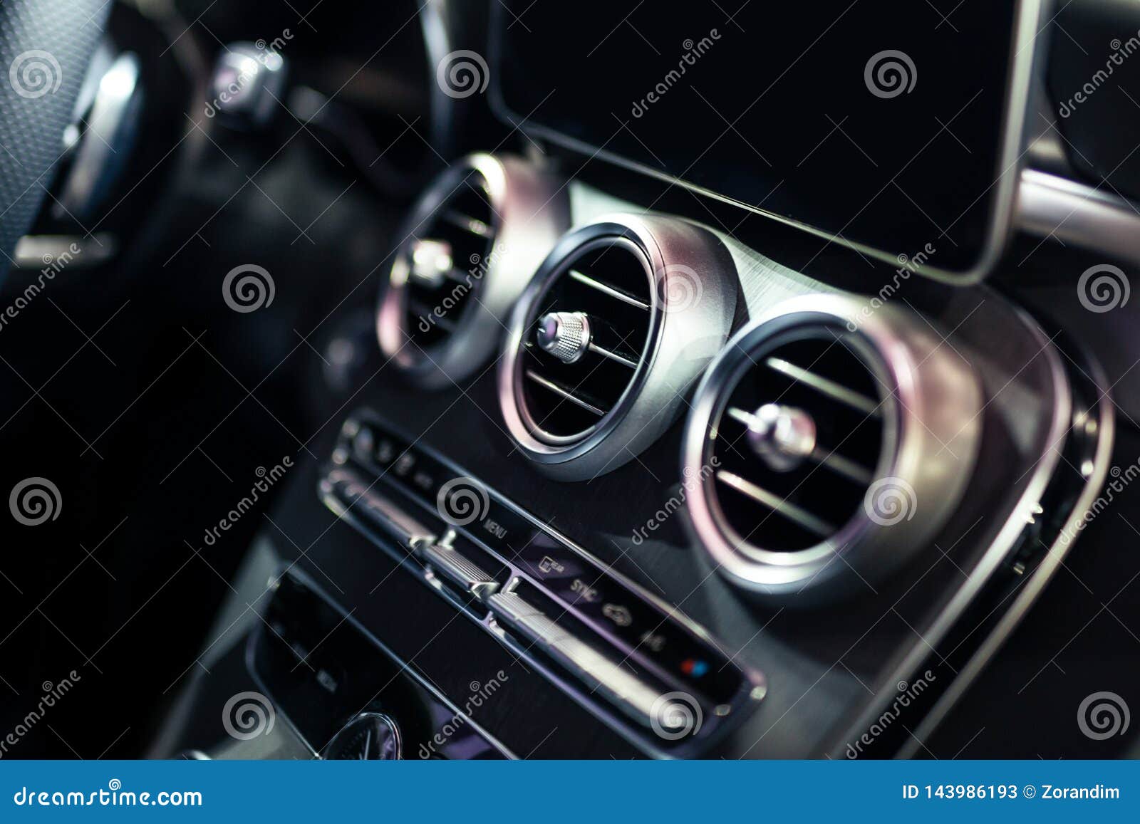 Luxury Car Interior AC Control and Ventilation Deck Stock Image - Image ...