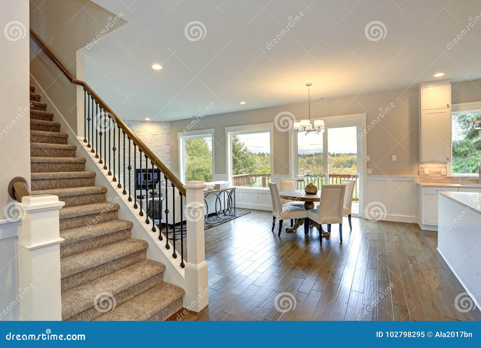 Luxury New Construction Home Interior. Stock Image - Image of empty ...