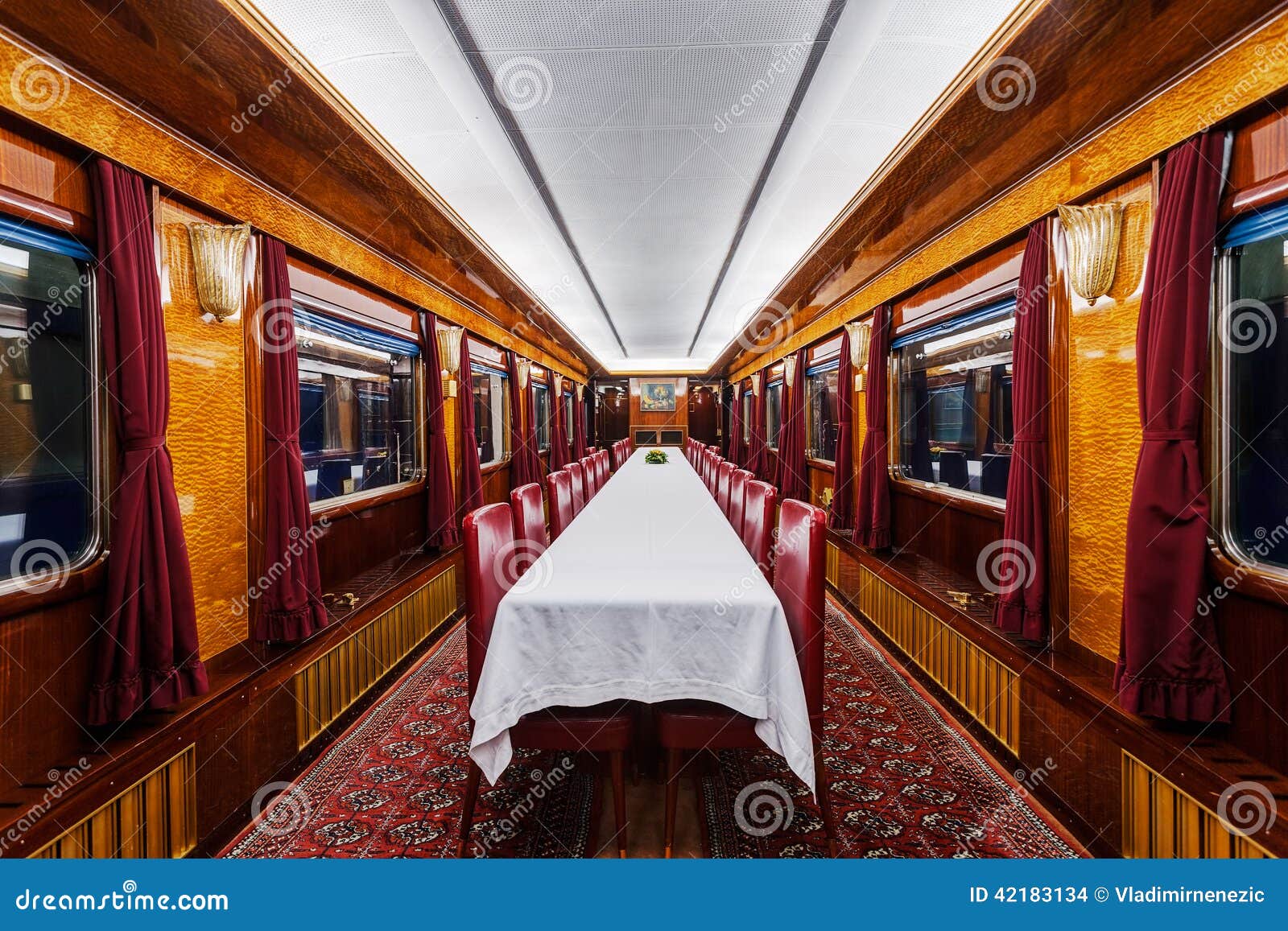 Luxury old train carriage editorial stock image. Image of interior ...