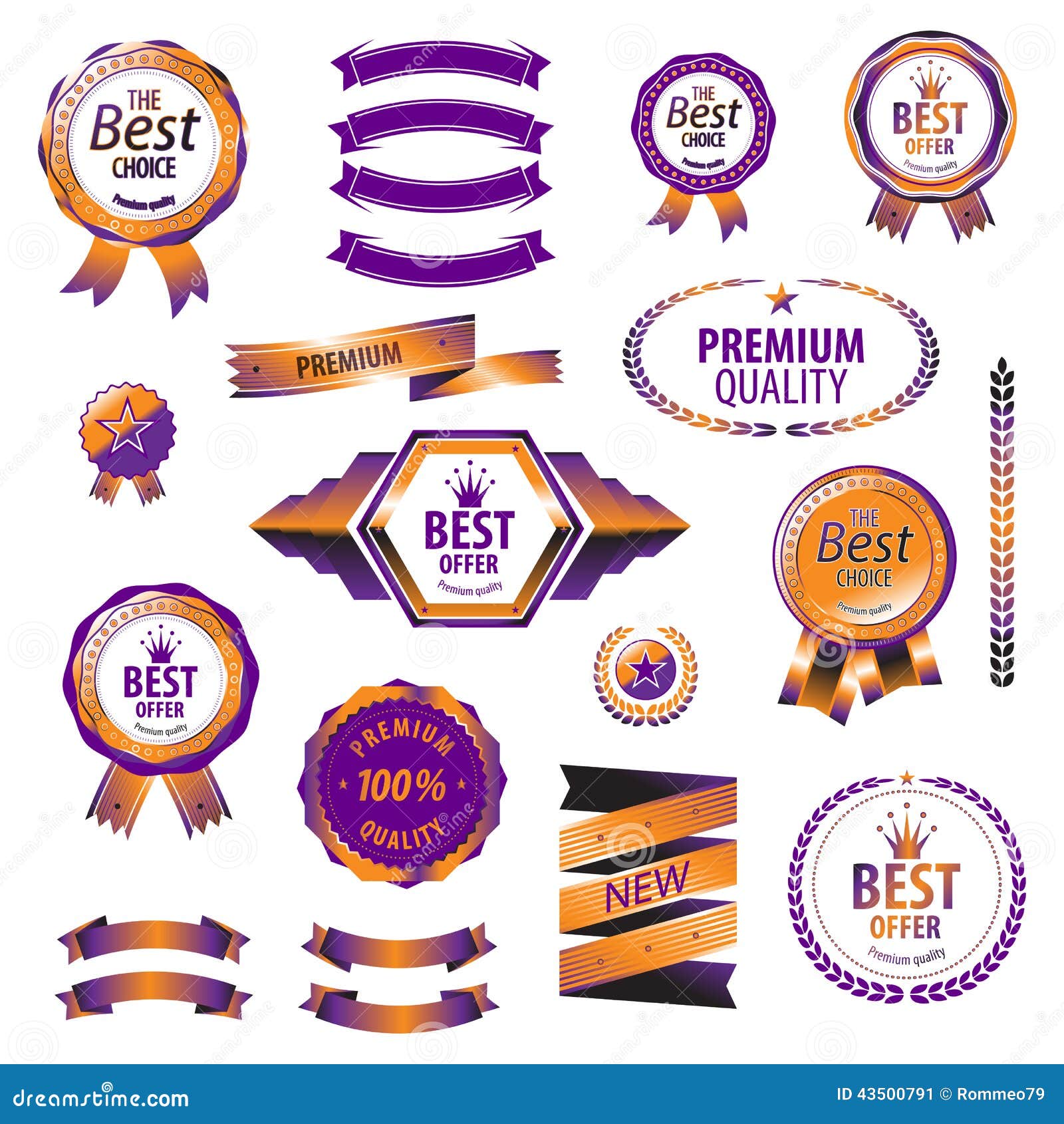 Luxury Orange Premium Quality Best Choice Labels Stock Vector ...