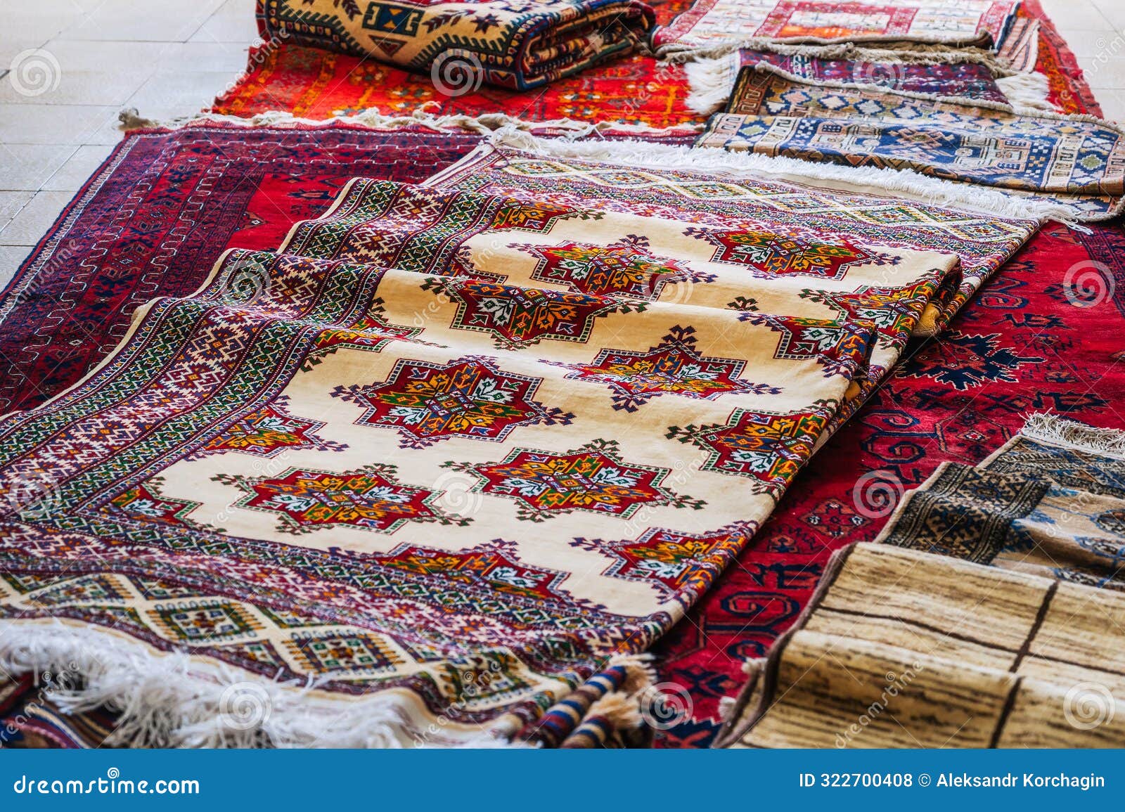 Luxury Oriental Arabic Carpets at Bazaar in Turkey in Istanbul Stock ...
