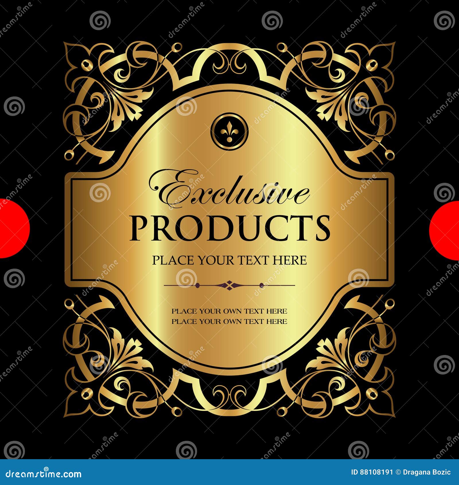 Luxury Ornamental Gold Label - Vector Design Stock Vector ...
