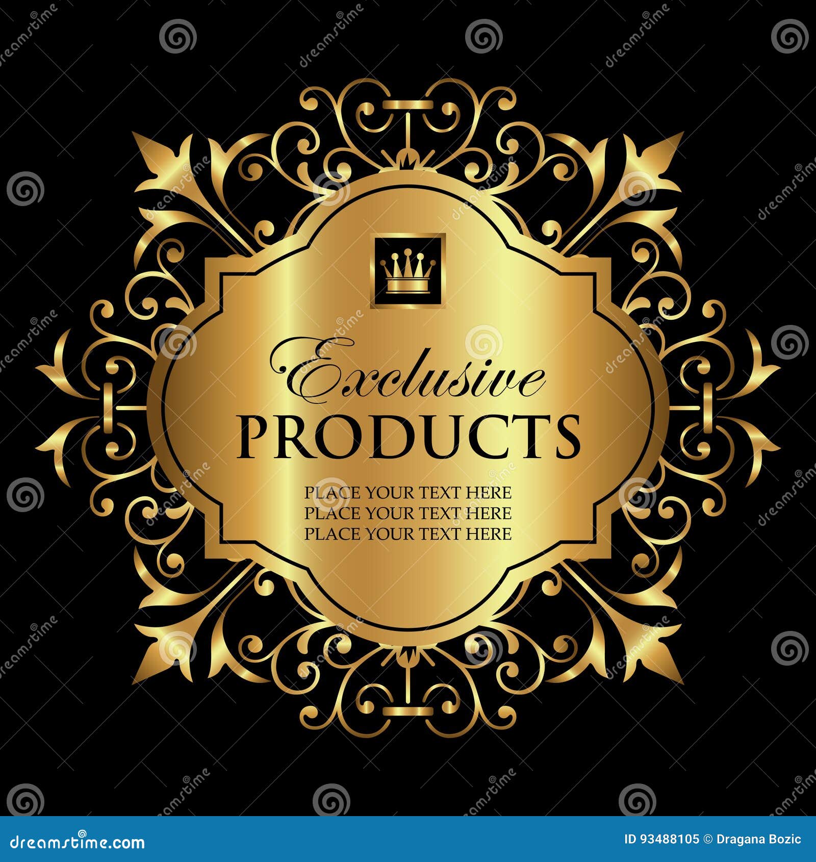 Luxury Ornamental Gold Label - Vector Design Stock Vector ...