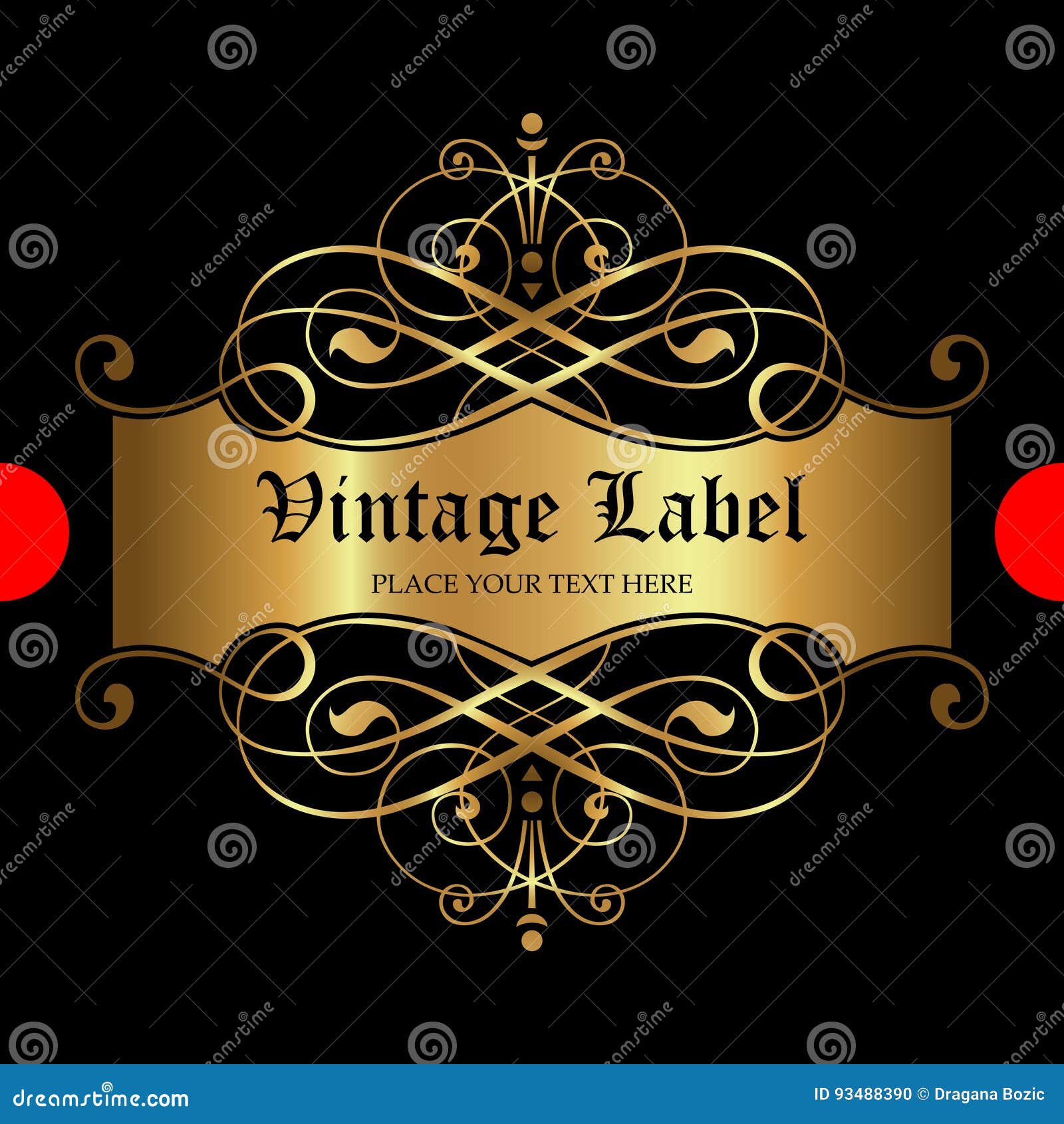 Luxury Ornamental Gold Label - Vector Design Stock Vector ...