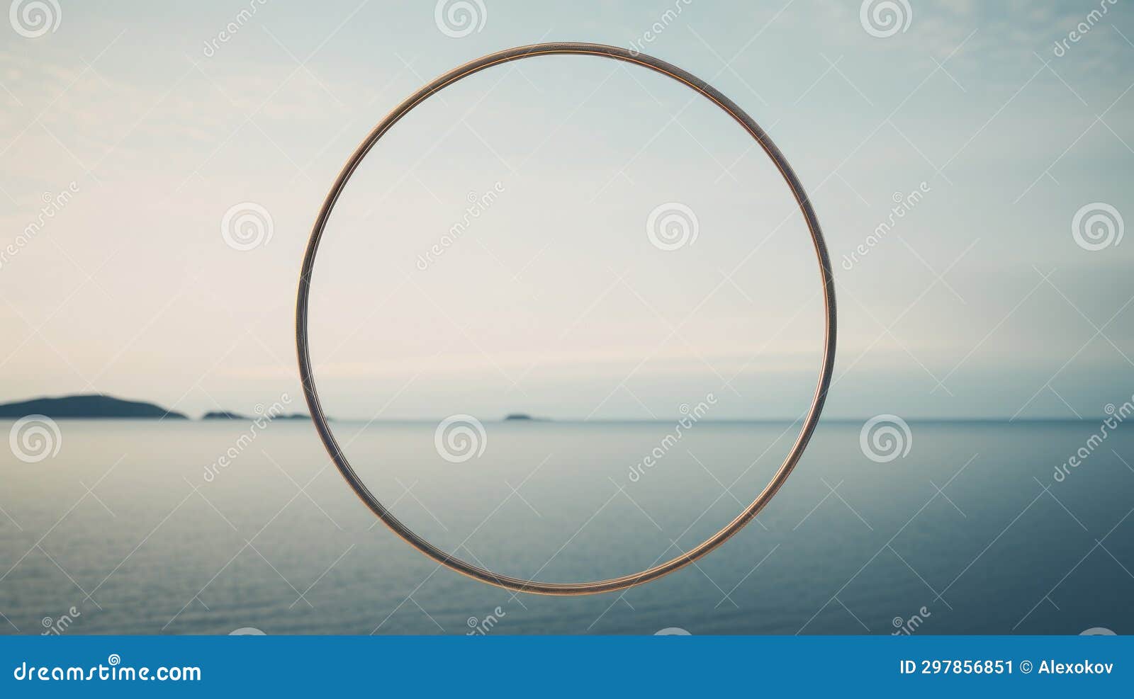 Luxury Oval Frame on the Sea Background. 3d Render Generative AI Stock ...