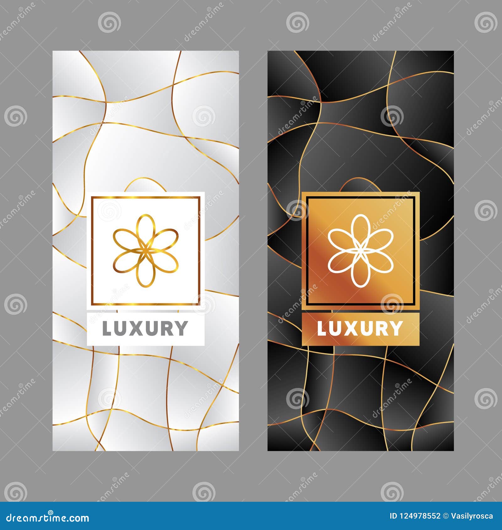 Luxury Packaging Design. Set Of Colorful Labels Templates For Trendy ...