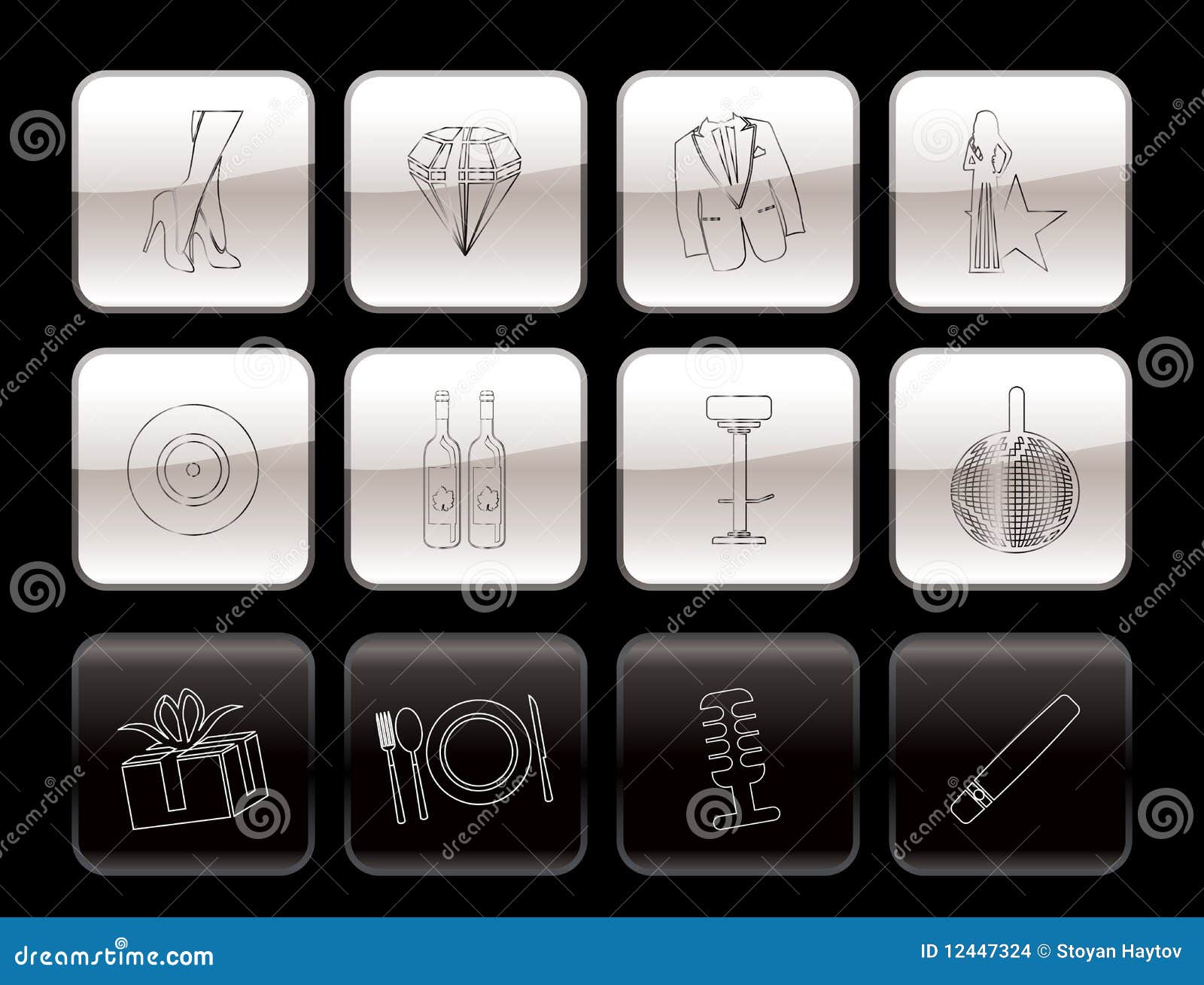 Luxury Party and Reception Icons Stock Vector - Illustration of ...
