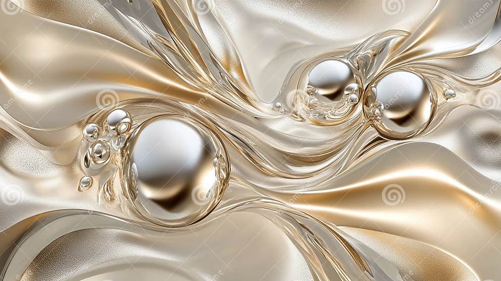 Luxury Pattern Featuring Pearl and Metallic Effects with Organic Flow ...