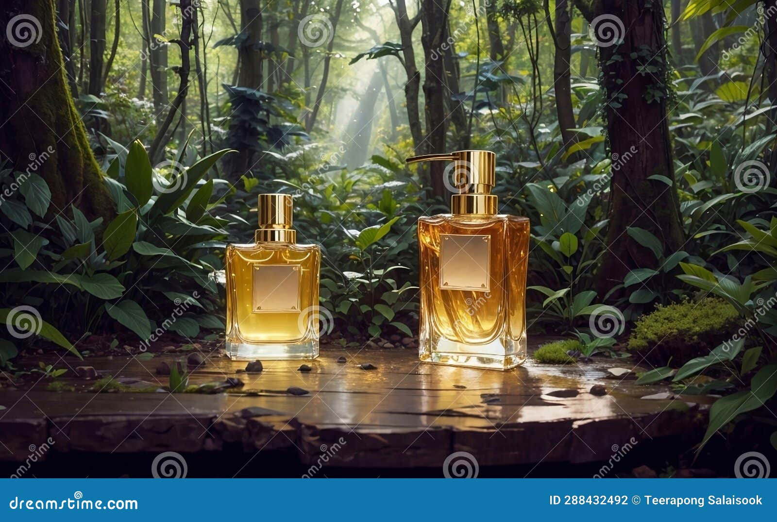 A Luxury Perfume Bottle with Beautiful Nature Background Stock ...