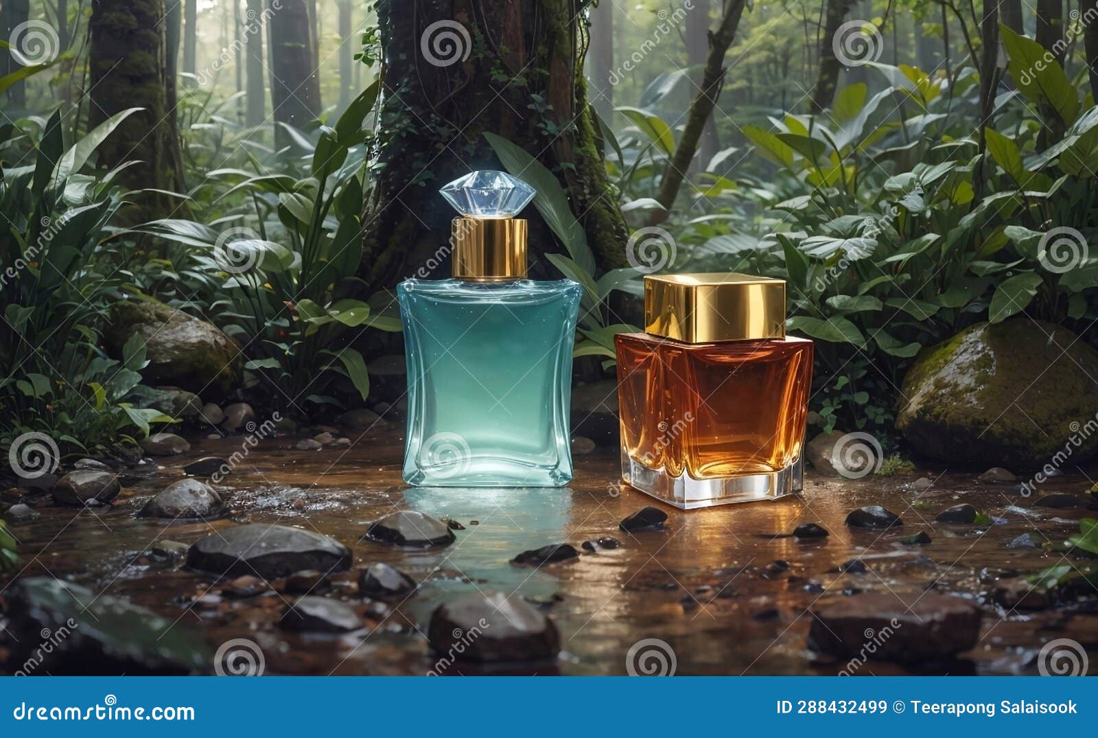 A Luxury Perfume Bottle with Beautiful Nature Background Stock ...