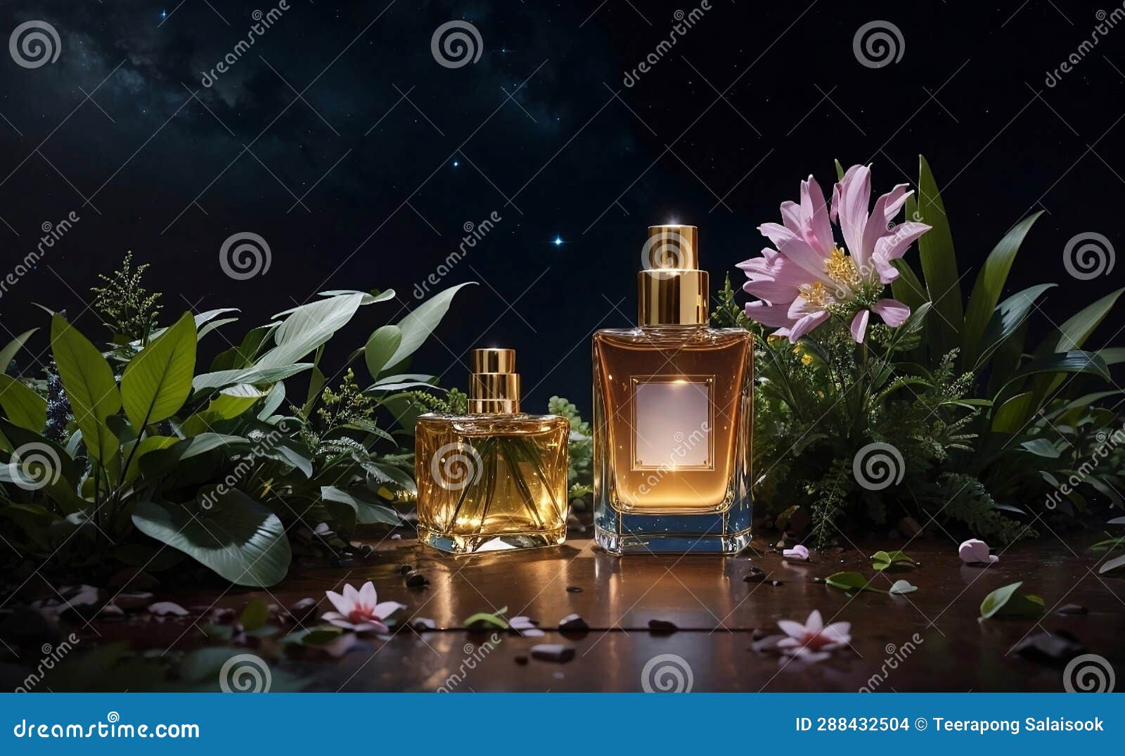 A Luxury Perfume Bottle with Beautiful Nature Background Stock ...