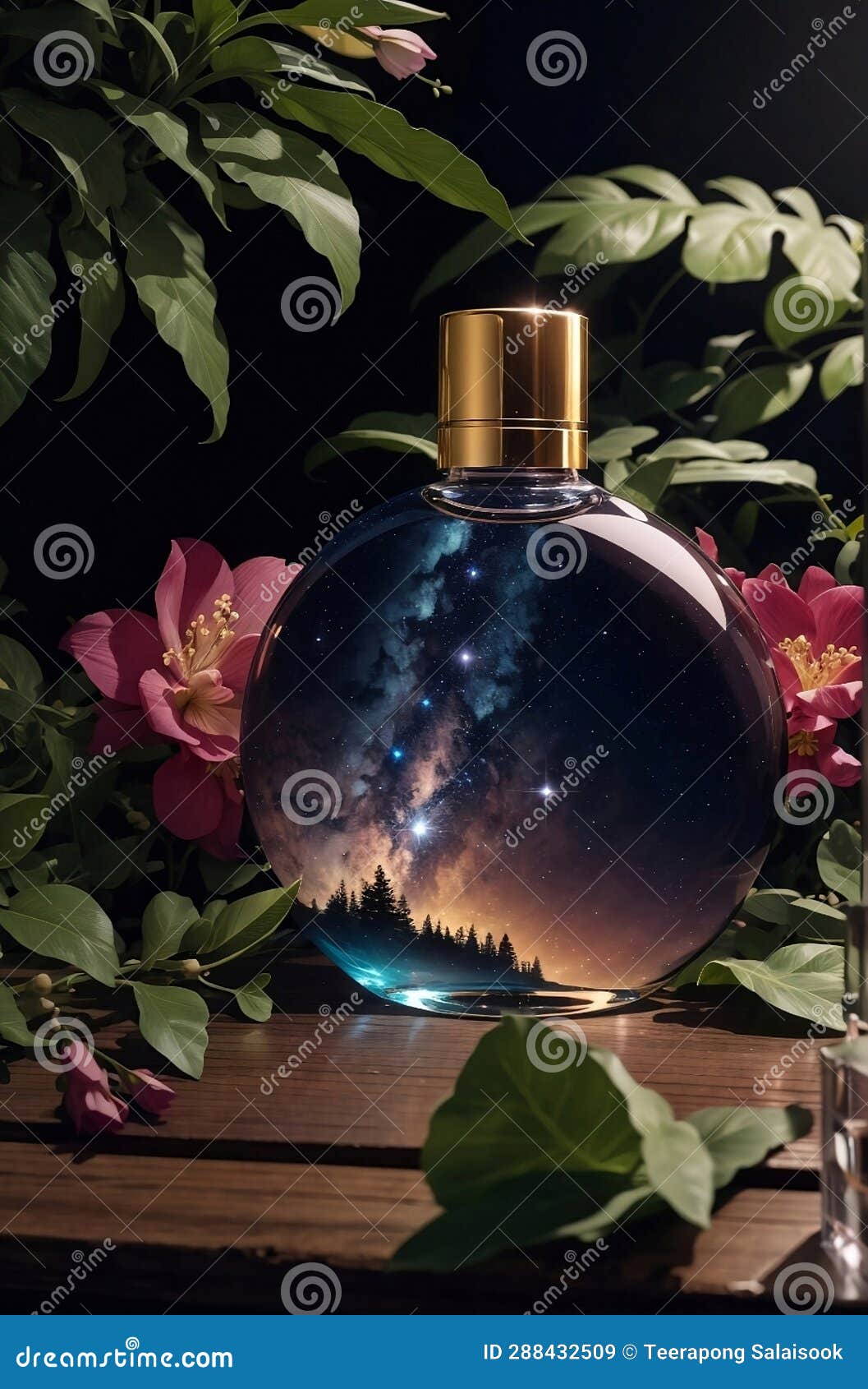 A Luxury Perfume Bottle with Beautiful Nature Background Stock ...