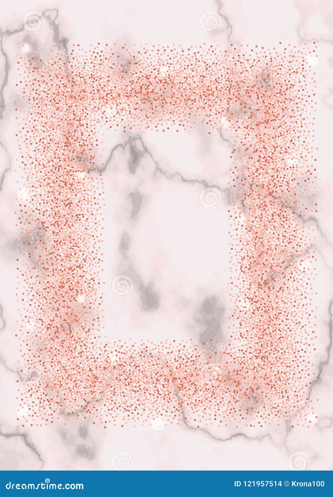 Luxury Pink Gold Glitter Rectangular Frame Stock Vector - Illustration ...