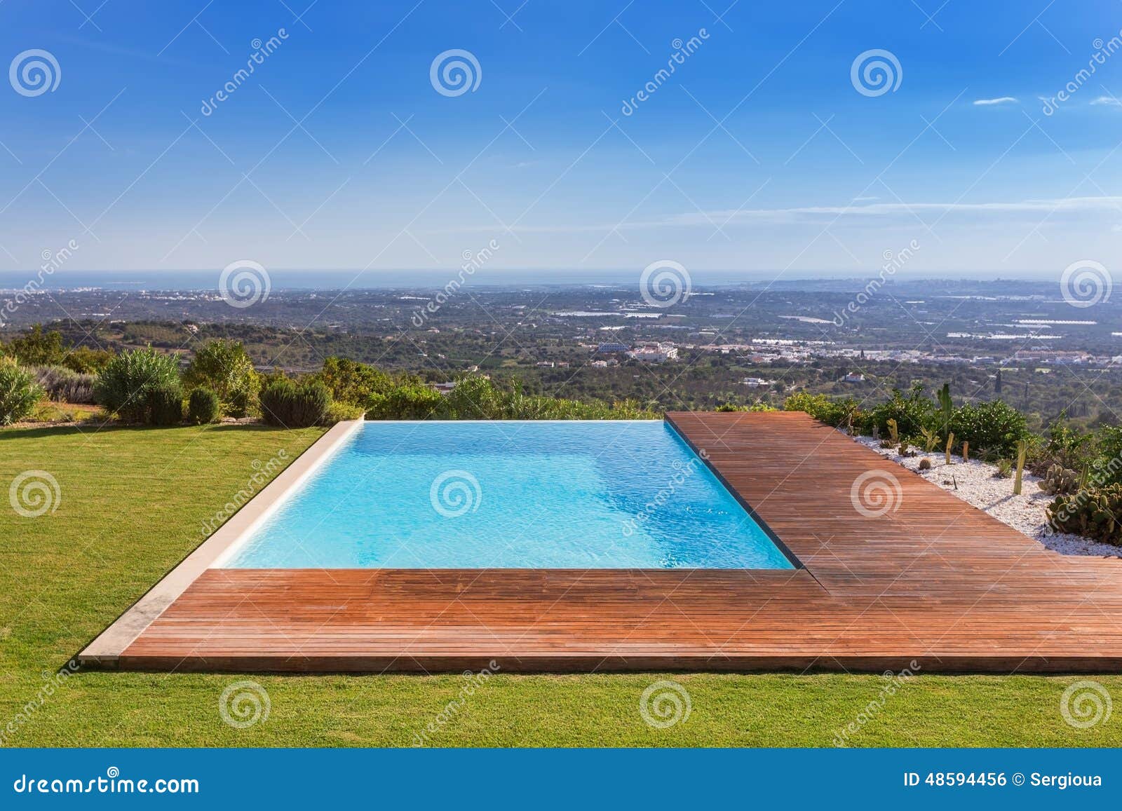 Luxury Pool on a Background of Beautiful Scenery. Stock Photo - Image ...