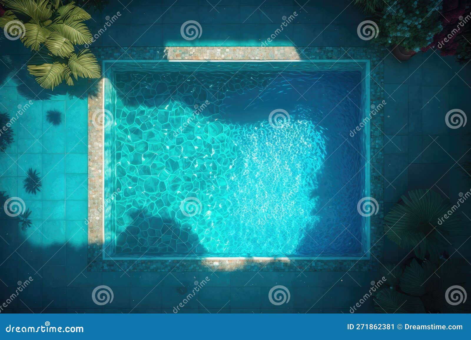 Luxury Pool with Blue Water, Top View. Created with Generative AI ...