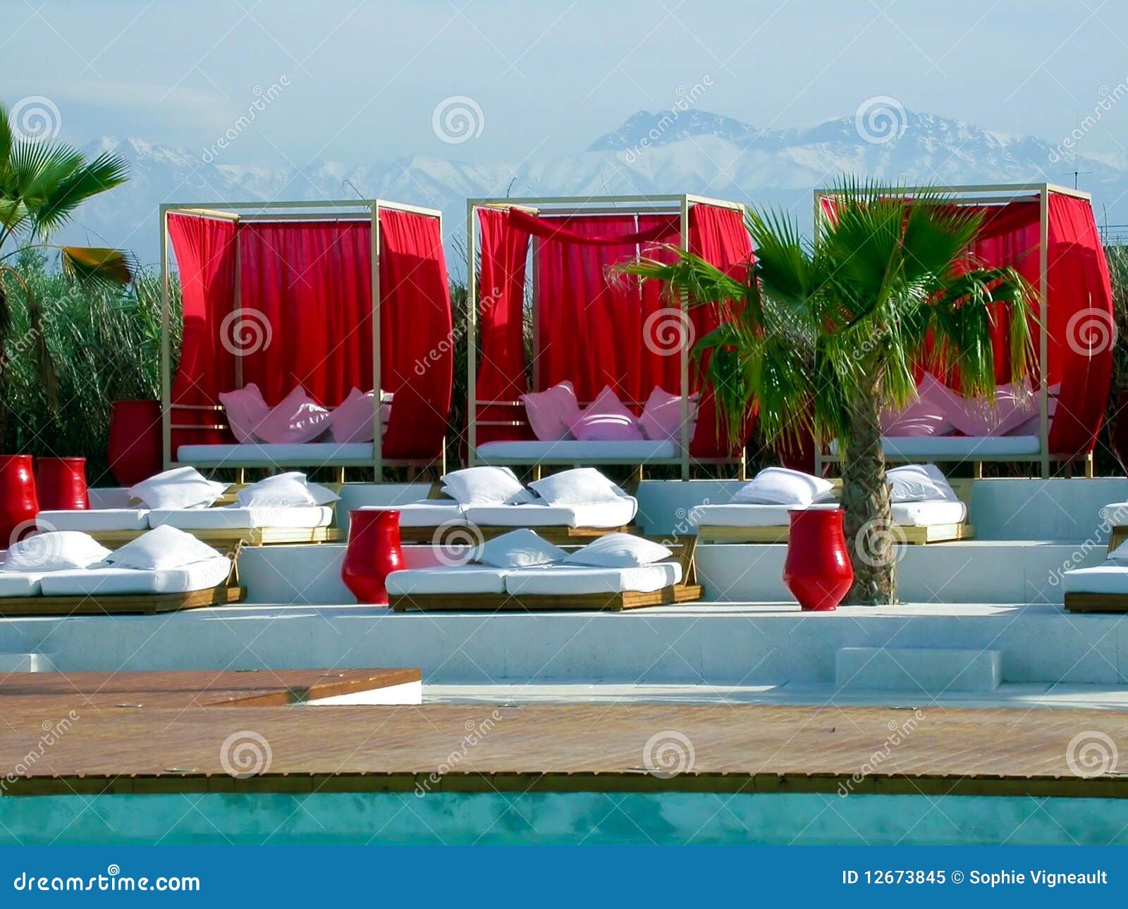Luxury poolside stock image. Image of peace, poolside - 12673845