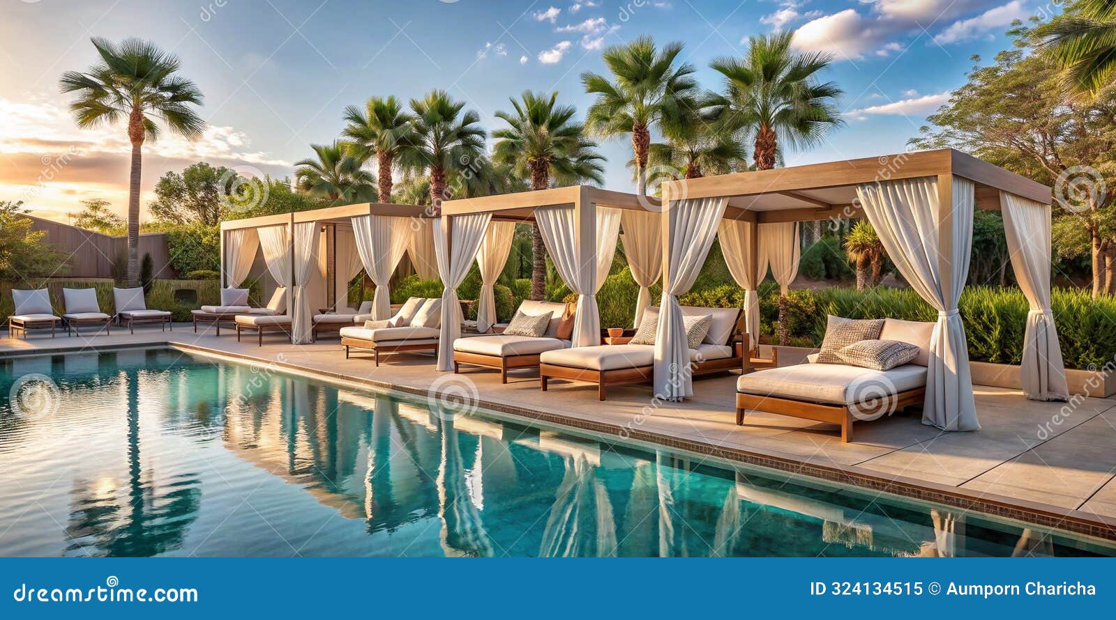 A Luxury Poolside Experience Where Guests Bask in the Opulence of ...