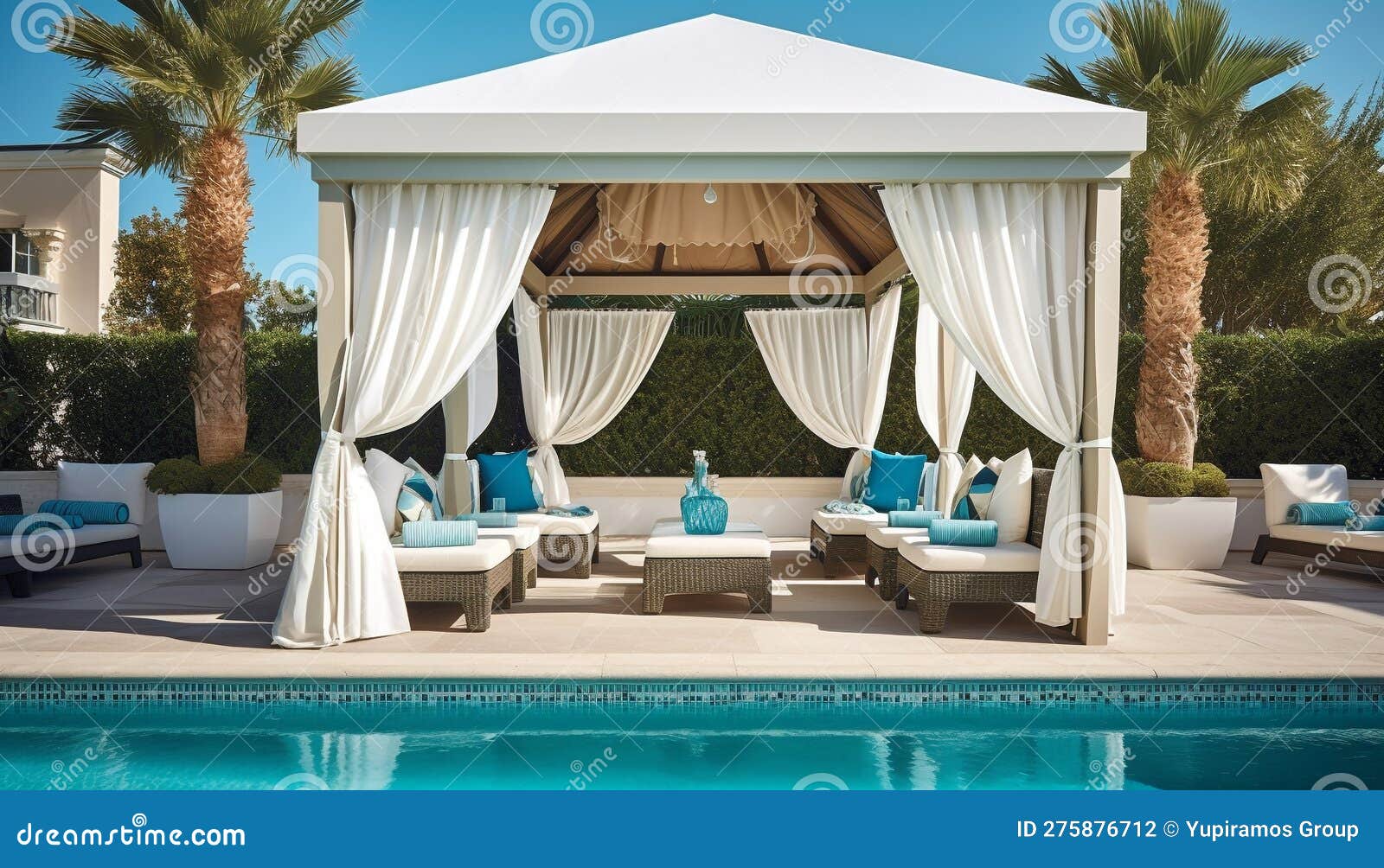 Luxury Poolside Relaxation at Modern Tropical Resort Generated by AI ...