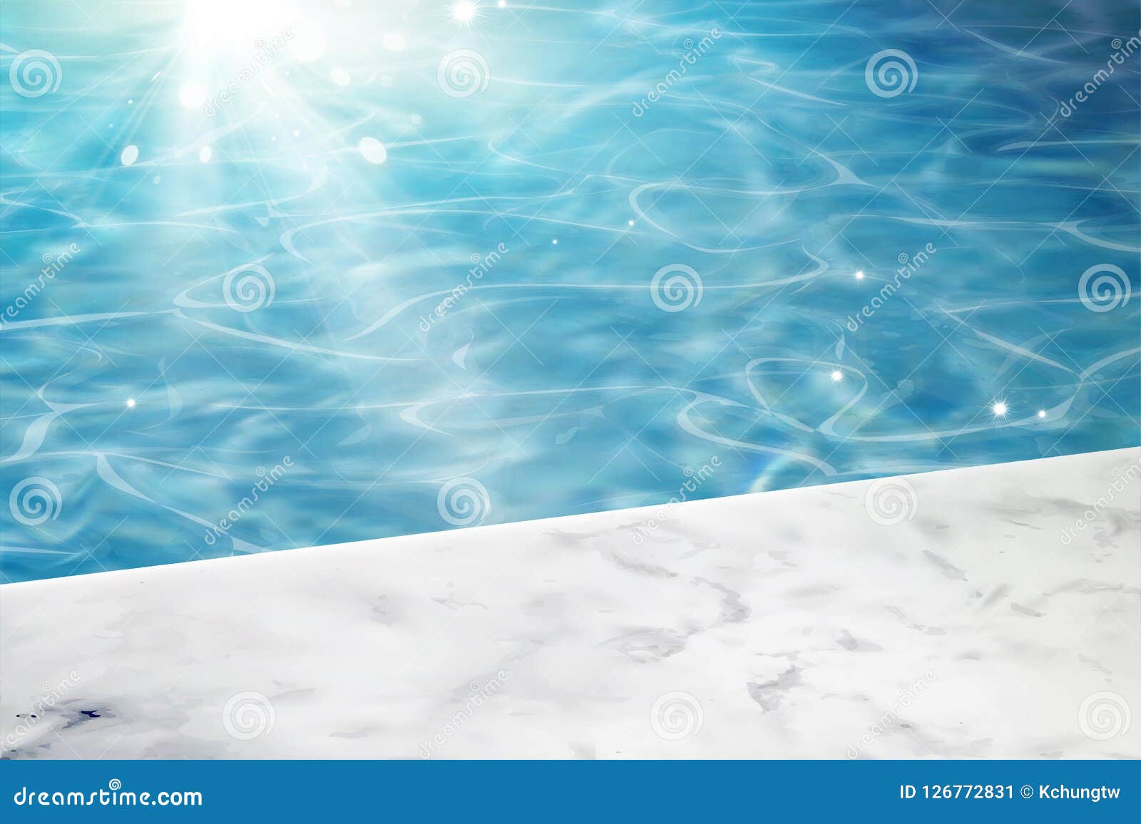 Luxury poolside scene stock vector. Illustration of beautiful - 126772831