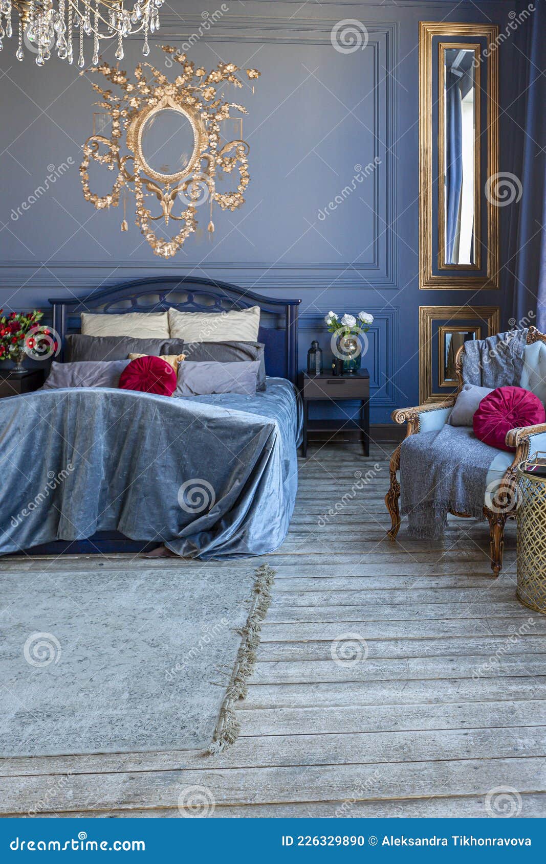 Luxury Posh Bed Room Interior in Stock Photo - Image of high, design ...