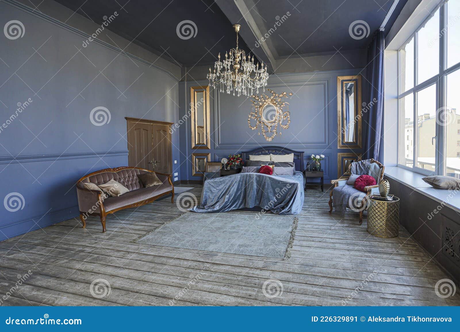 Luxury Posh Bed Room Interior in Stock Image - Image of boudoir ...