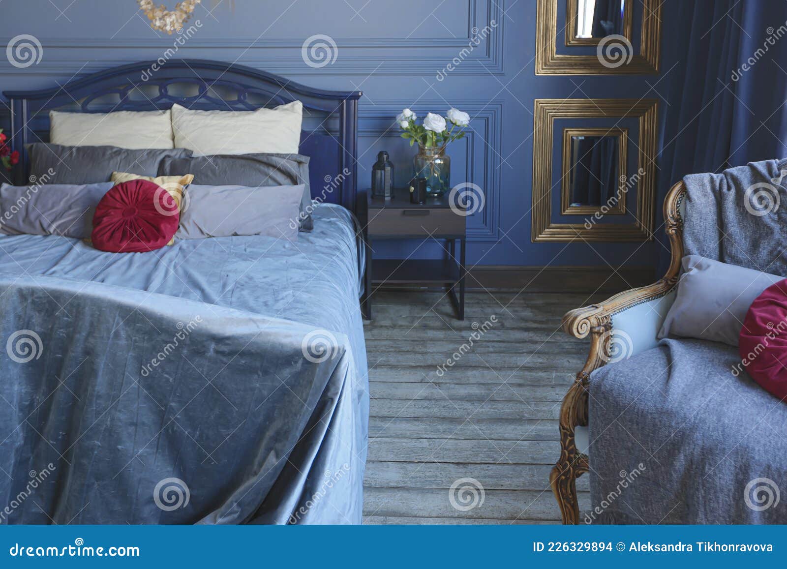 Luxury Posh Bed Room Interior in Stock Photo - Image of expensive ...
