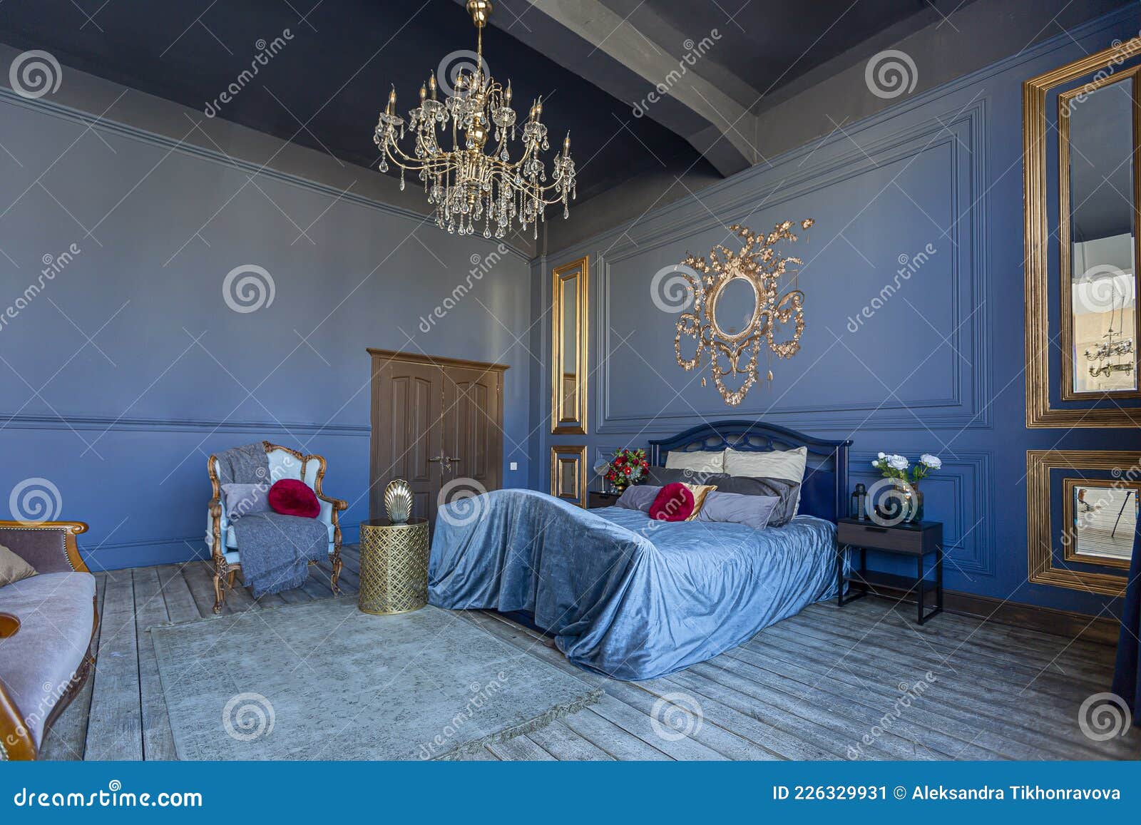 Luxury Posh Bed Room Interior in Stock Image - Image of deep, classic ...