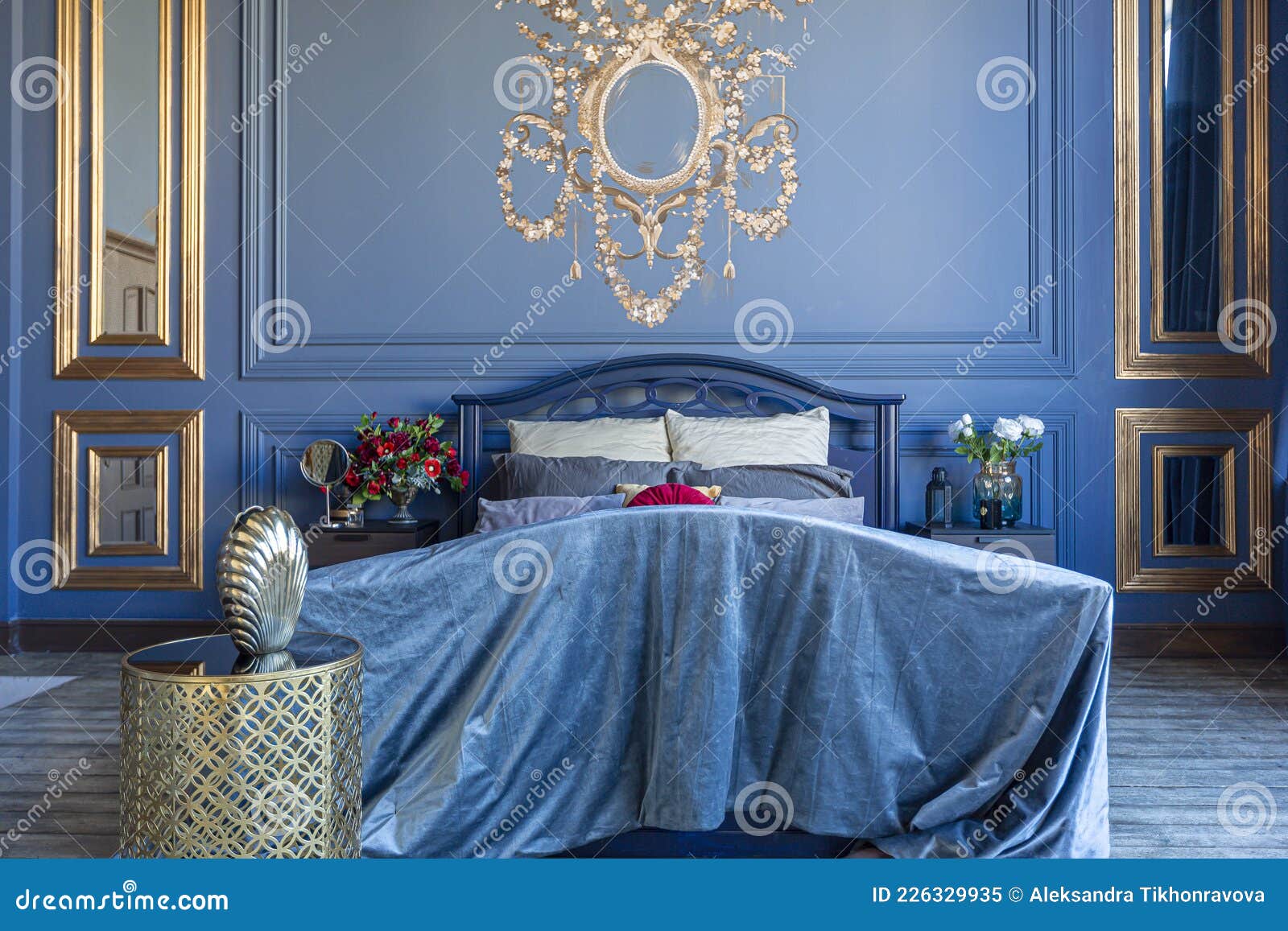 Luxury Posh Bed Room Interior in Stock Image - Image of boudoir ...