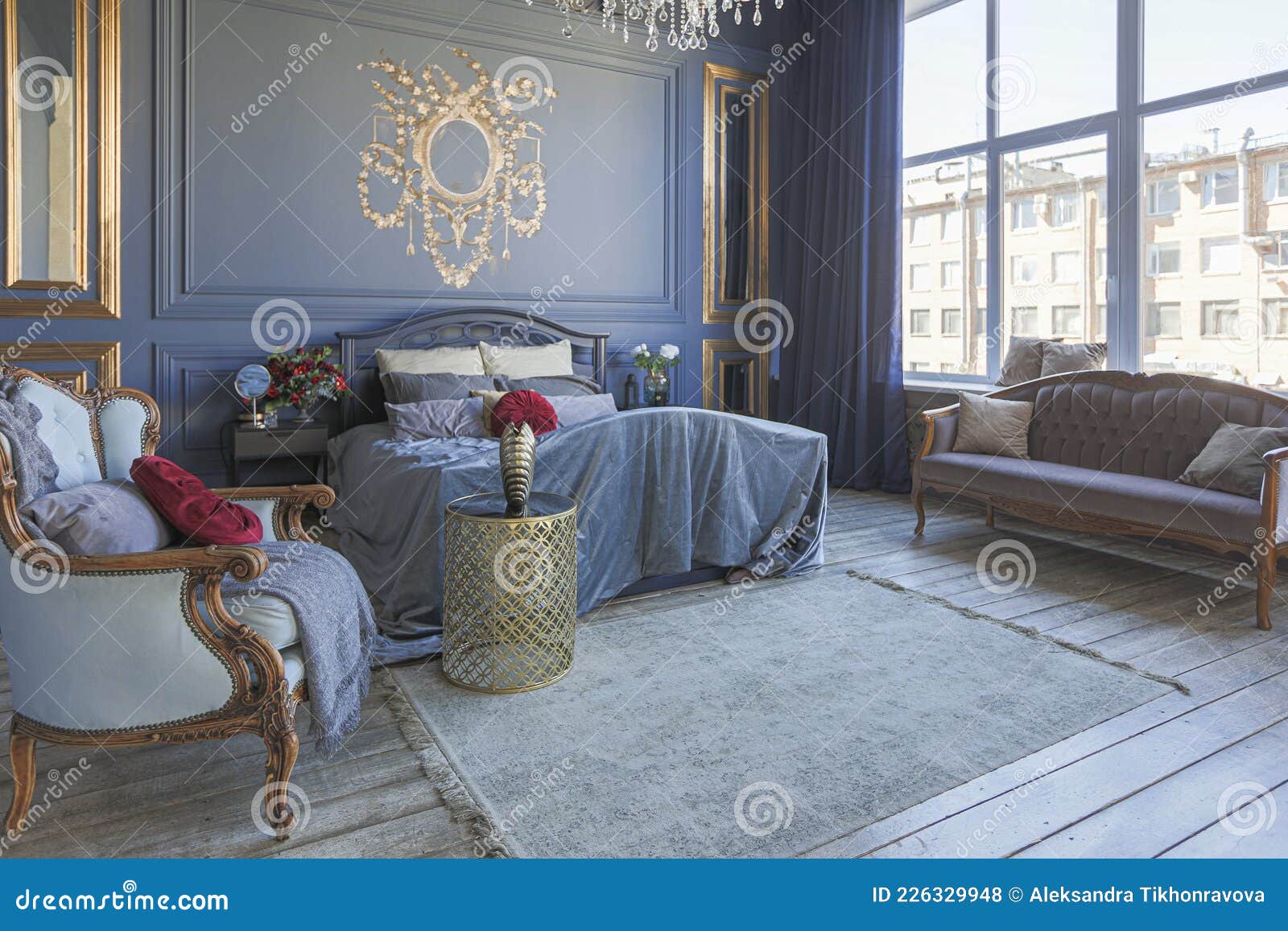 Luxury Posh Bed Room Interior in Stock Photo - Image of fashion, chic ...