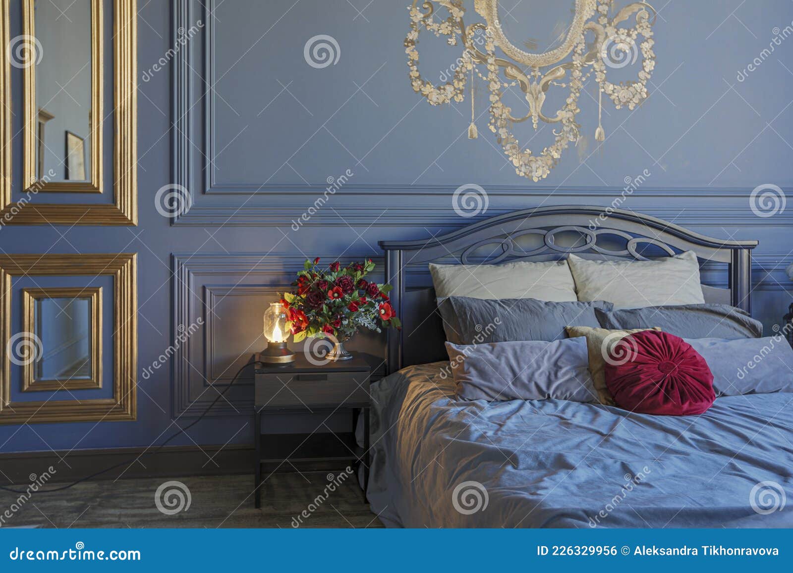 Luxury Posh Bed Room Interior Stock Photo - Image of bedroom, apartment ...