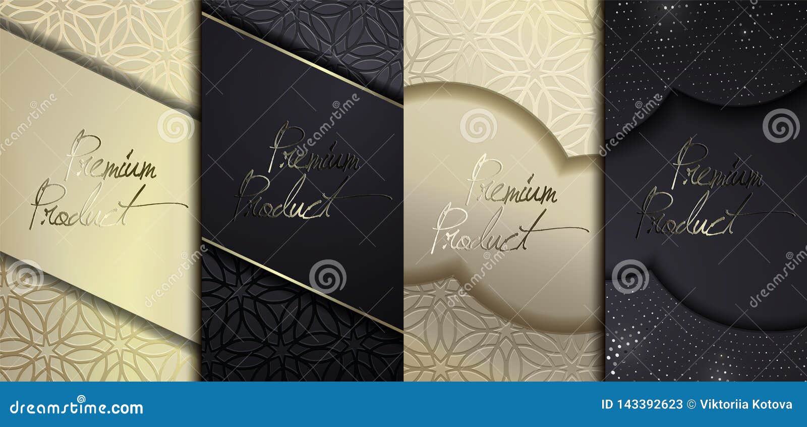 Luxury Premium Design. Vector Set Packaging Templates with Different ...