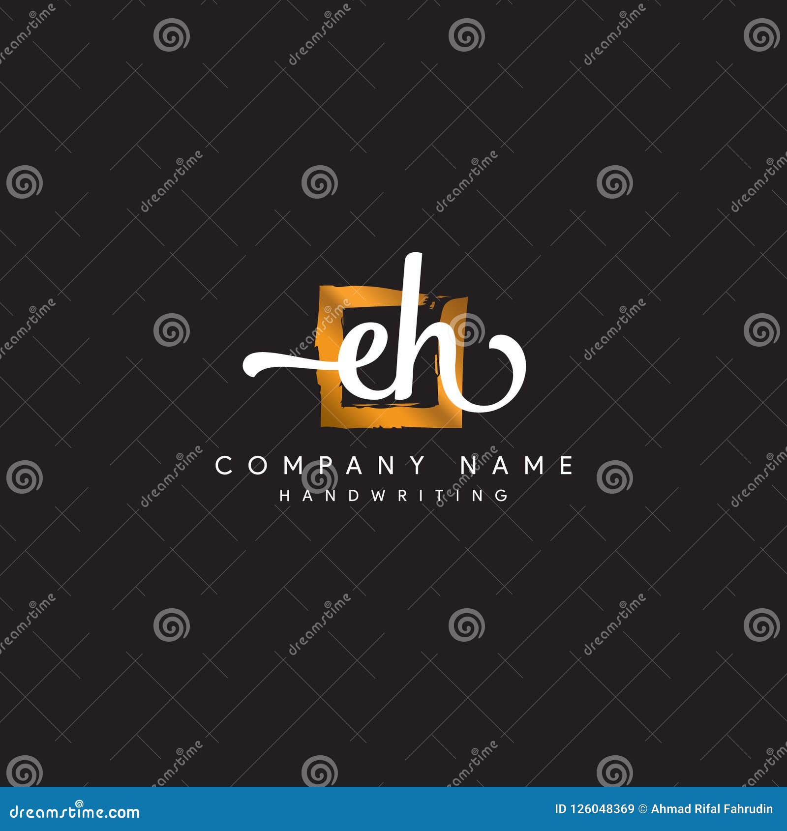 EH Initial Handwritten Logo Vector in the Square Texture Background ... EH Initial Handwritten Logo Vector in the Square Texture Background ...