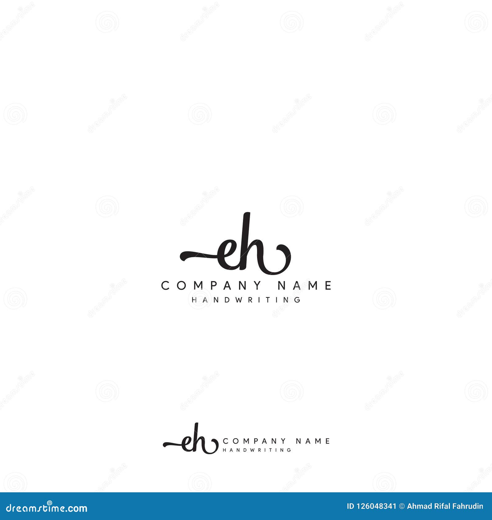 EH Initial Texture Handwritten Logo Vector Stock Illustration ...