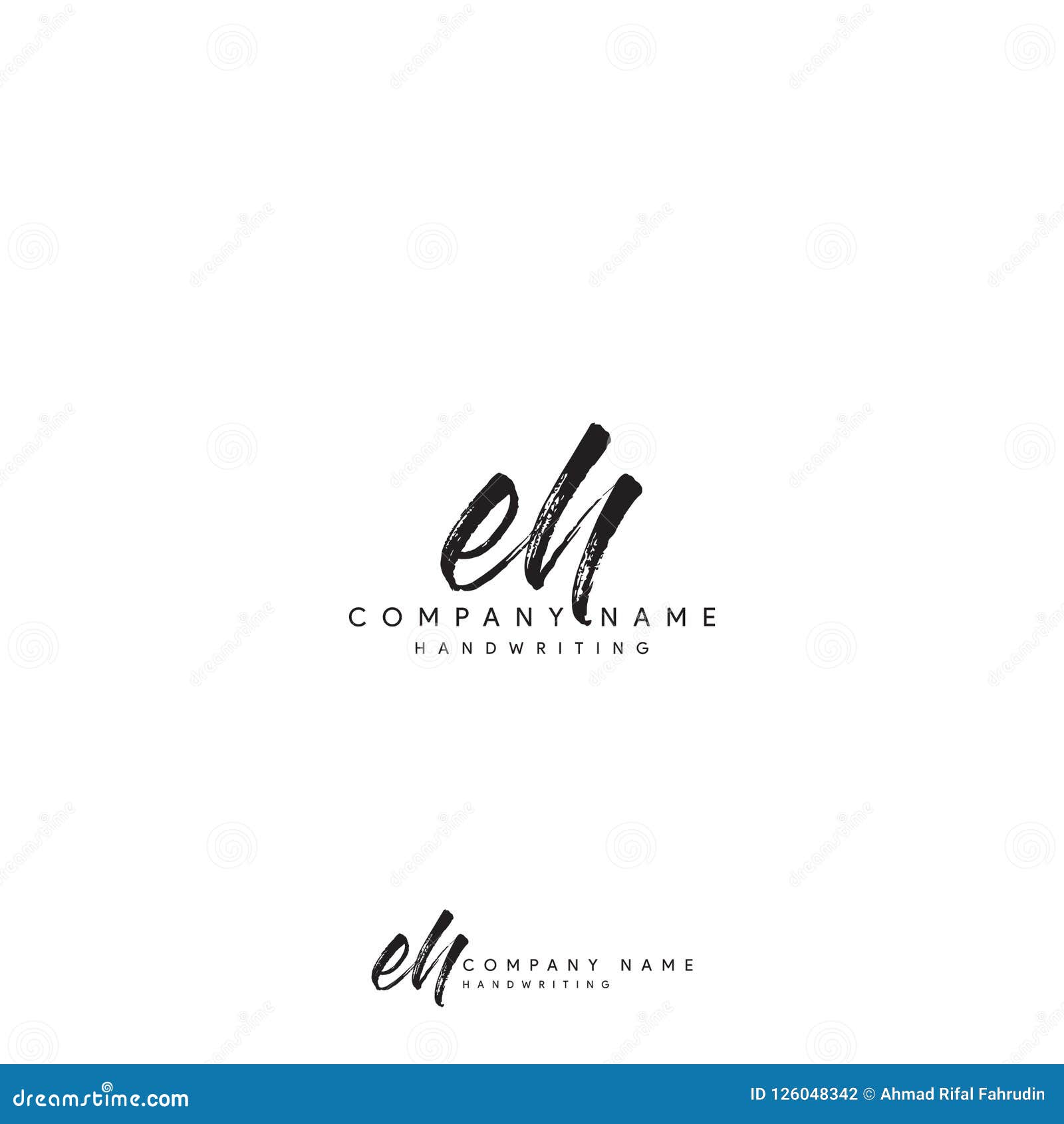 EH Initial Texture Handwritten Logo Vector Stock Illustration ...