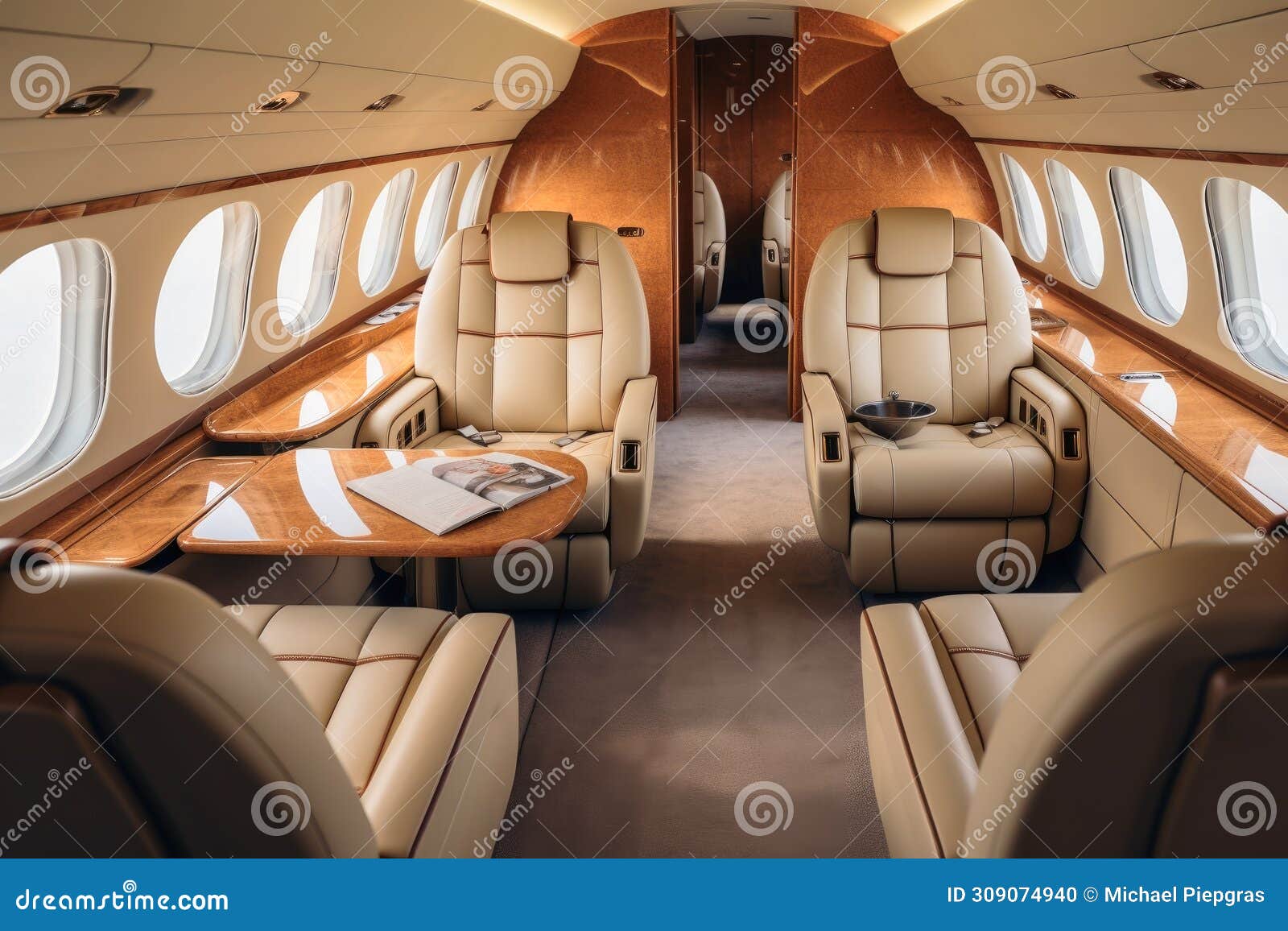 A Luxury Private Jet Inside View Stock Illustration - Illustration of ...