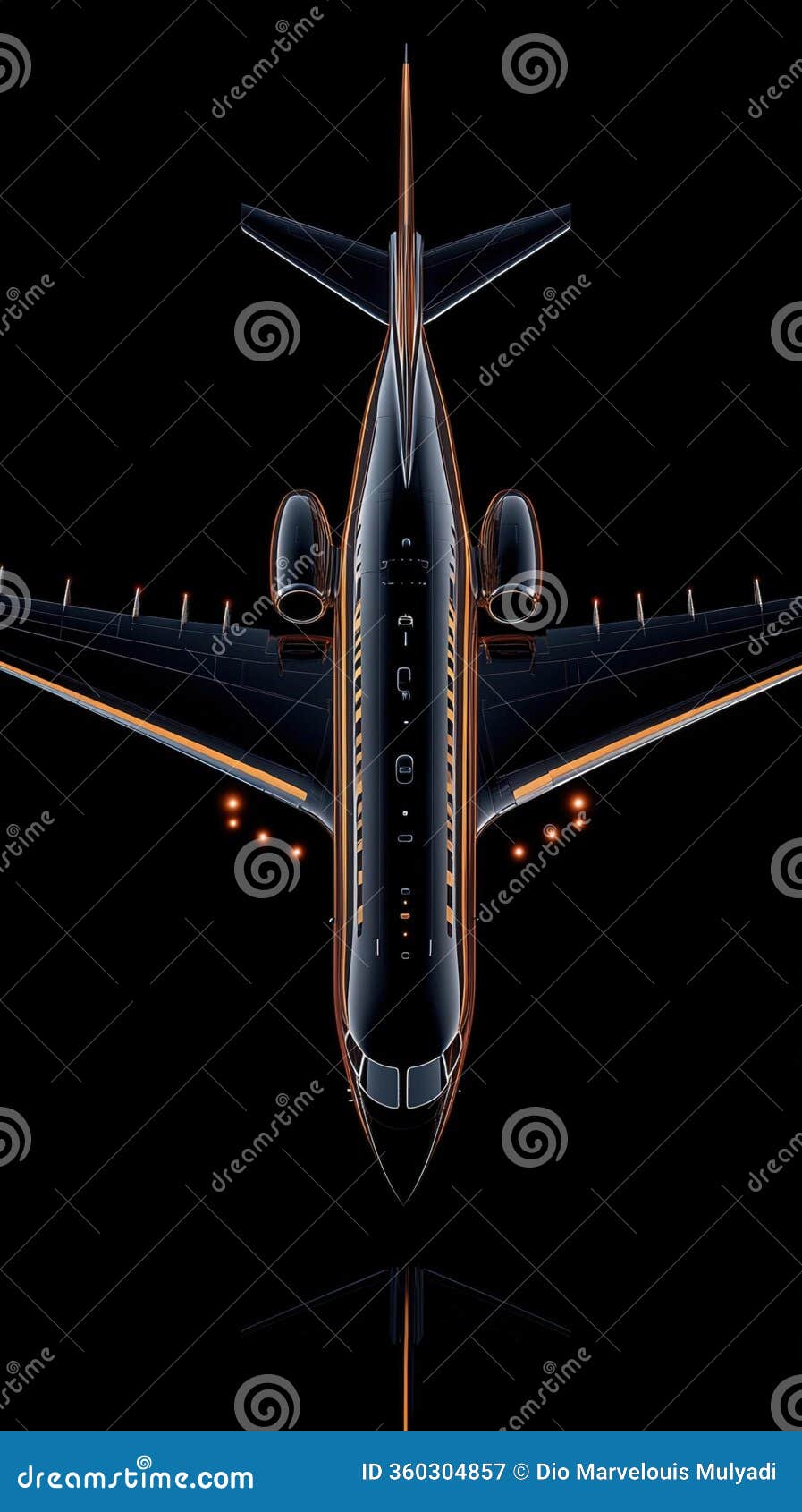 Luxury Private Jet Top View Stock Illustration - Illustration of ...
