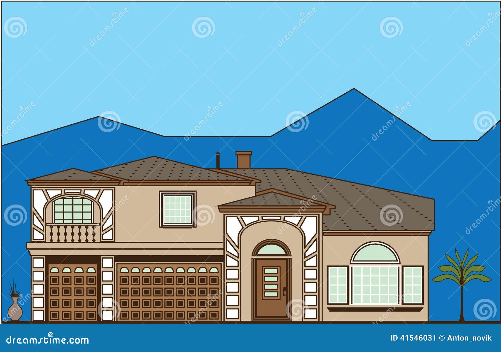 Luxury property stock vector. Illustration of mansion - 41546031