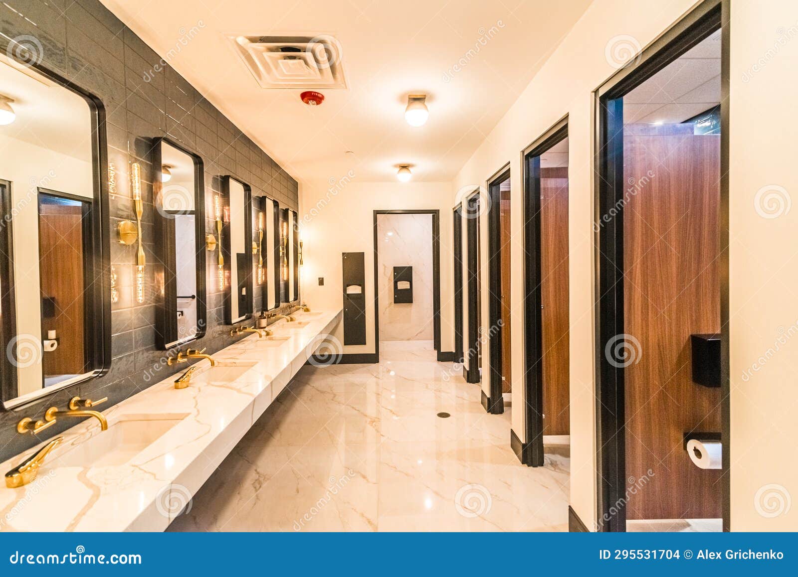 Luxury Public Empty Bathroom Restroom in Modern Office Building Stock ...