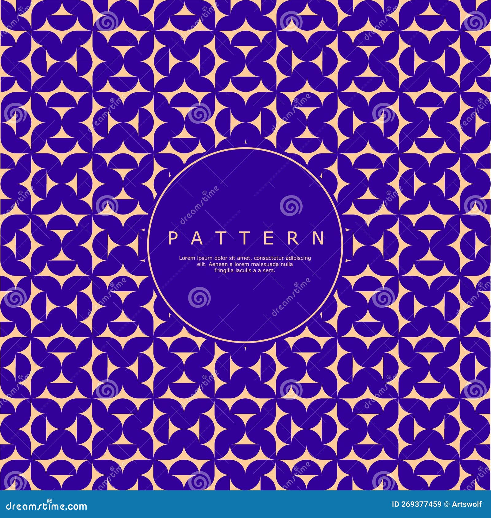 Luxury Purple Abstract Circle Seamless Pattern. Geometric Half Circle ...