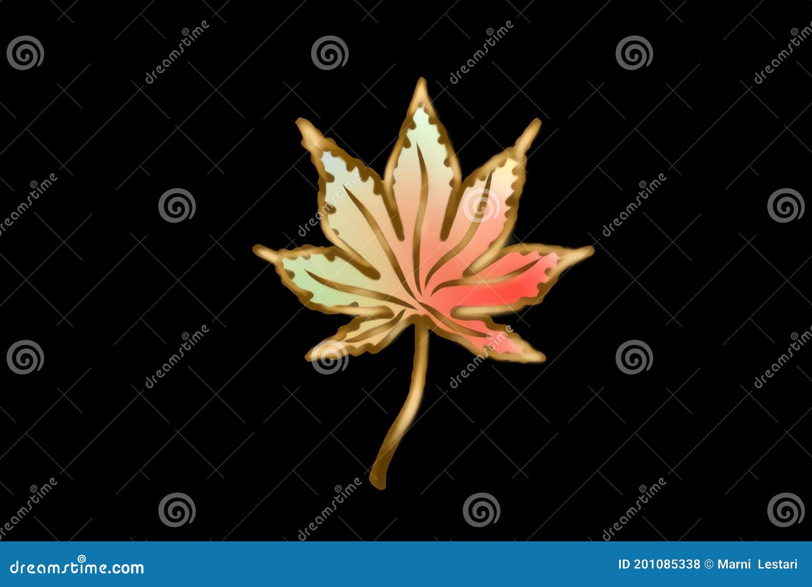 LUXURY RAINBOW MAPLE LEAF on the DARK Stock Illustration - Illustration ...