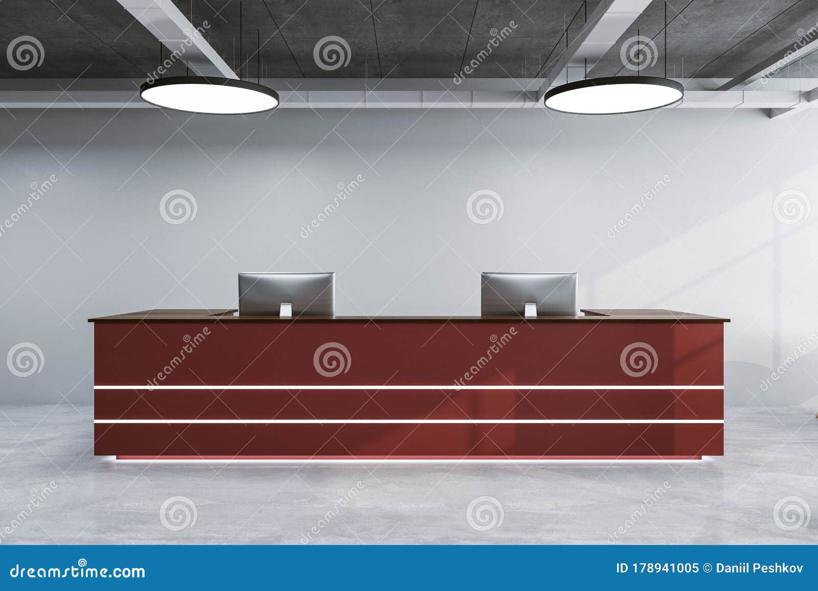 Luxury Reception Table Standing on Concrete Floor Stock Illustration ...