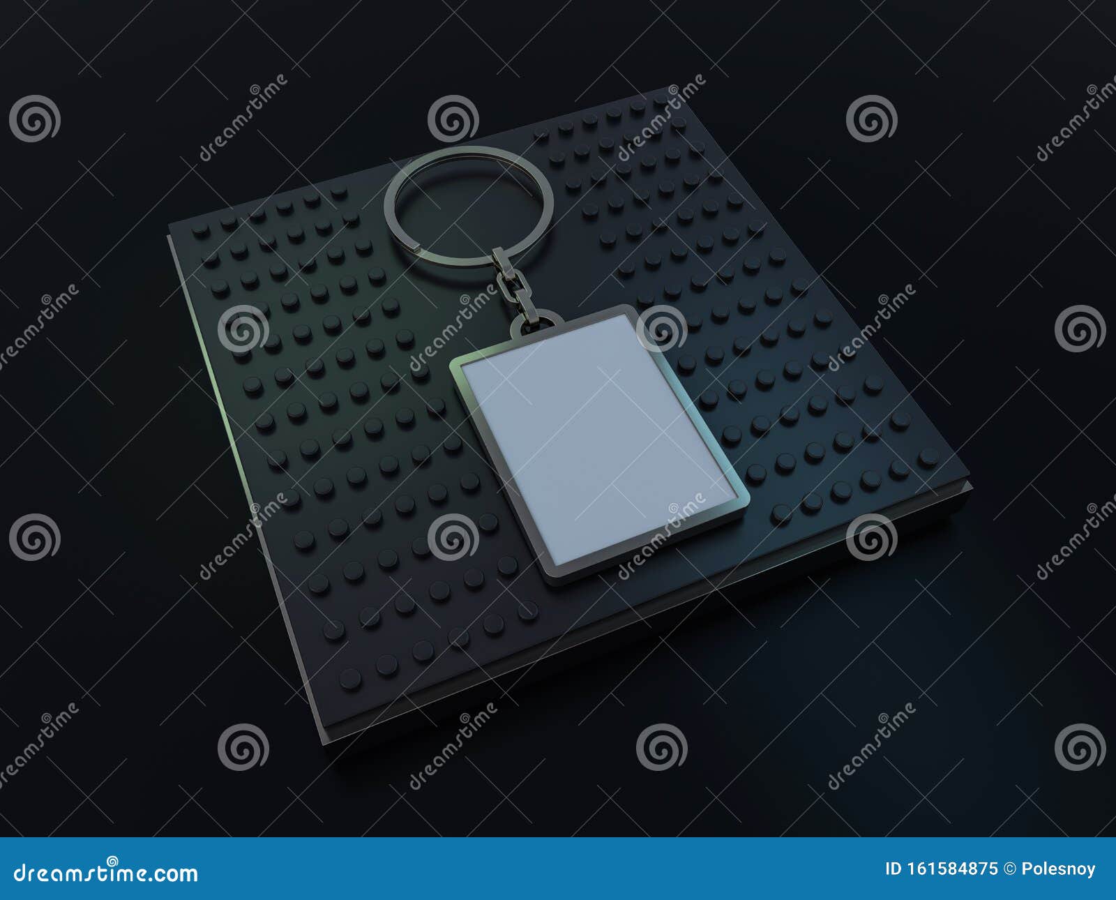 Luxury Rectangle Keychain with Space for Text or Logo. 3D Stock ...