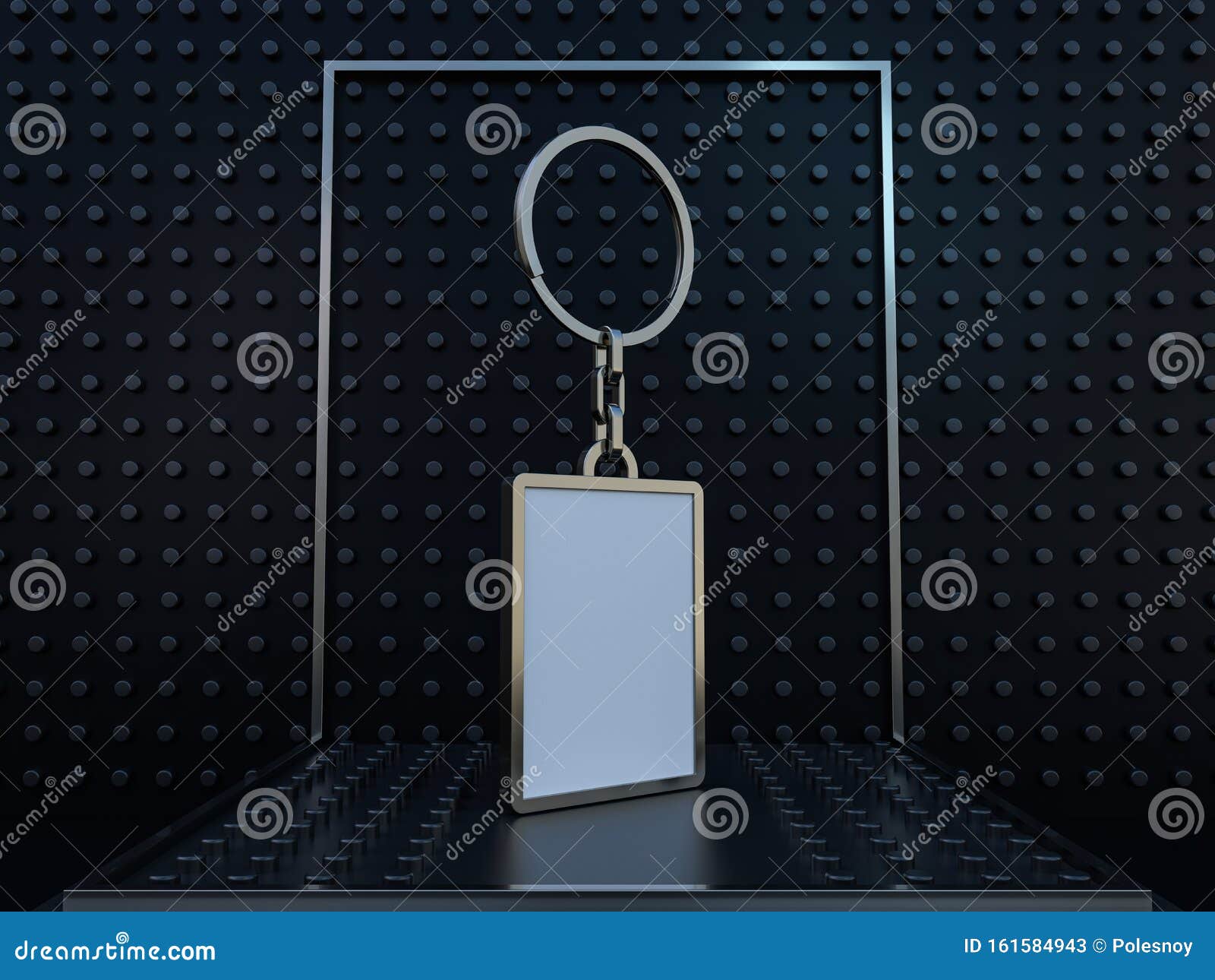 Luxury Rectangle Keychain with Space for Text or Logo. 3D Stock ...
